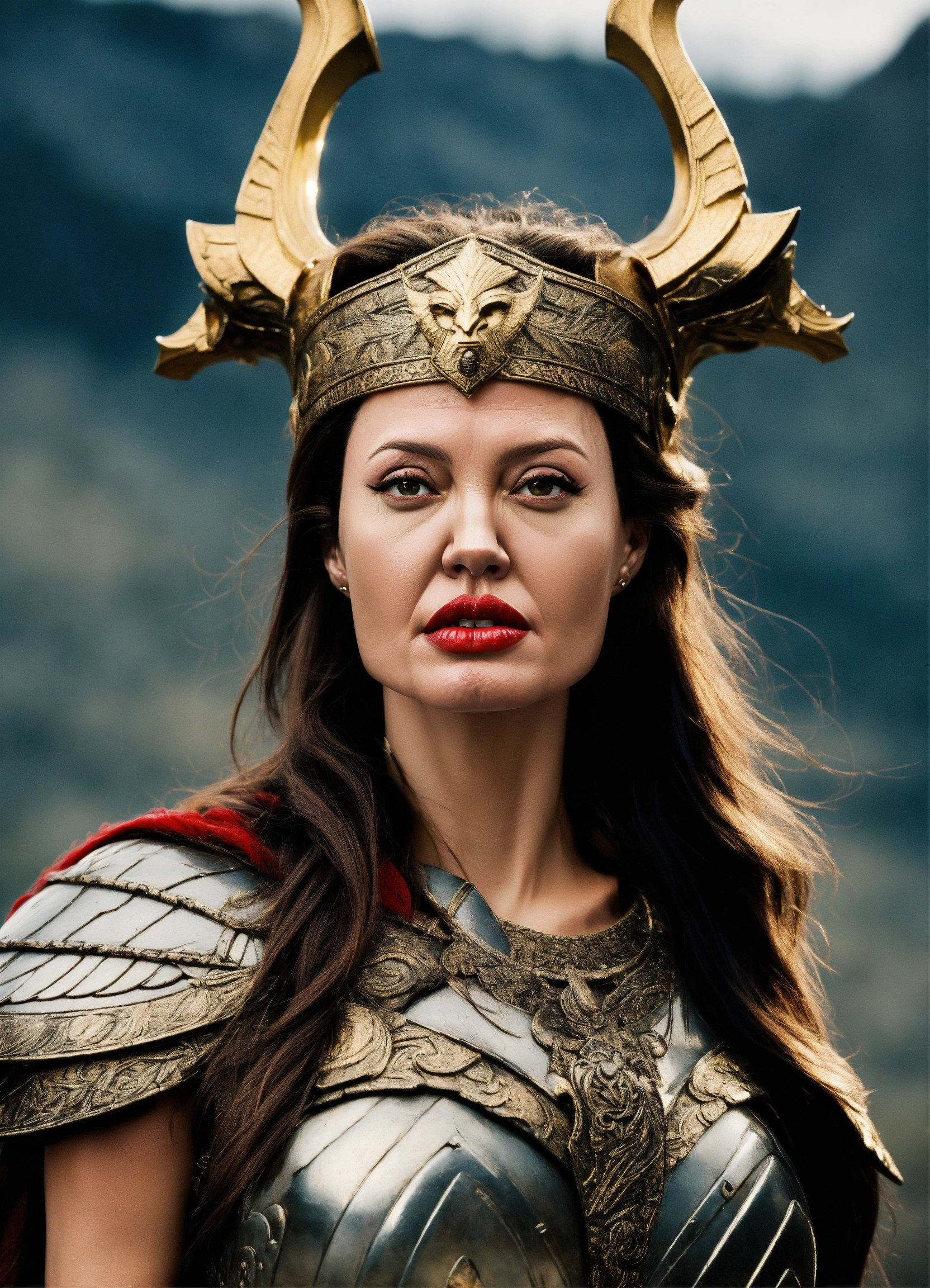 Lexica - Photo quality portrait of Angelina Jolie as beautiful Norse ...