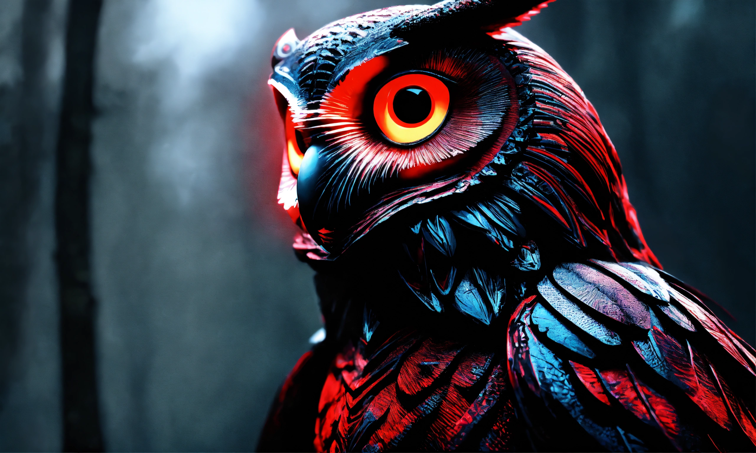 Lexica - Evil ferocious extraterrestrial predator owl in a lot of fog ...