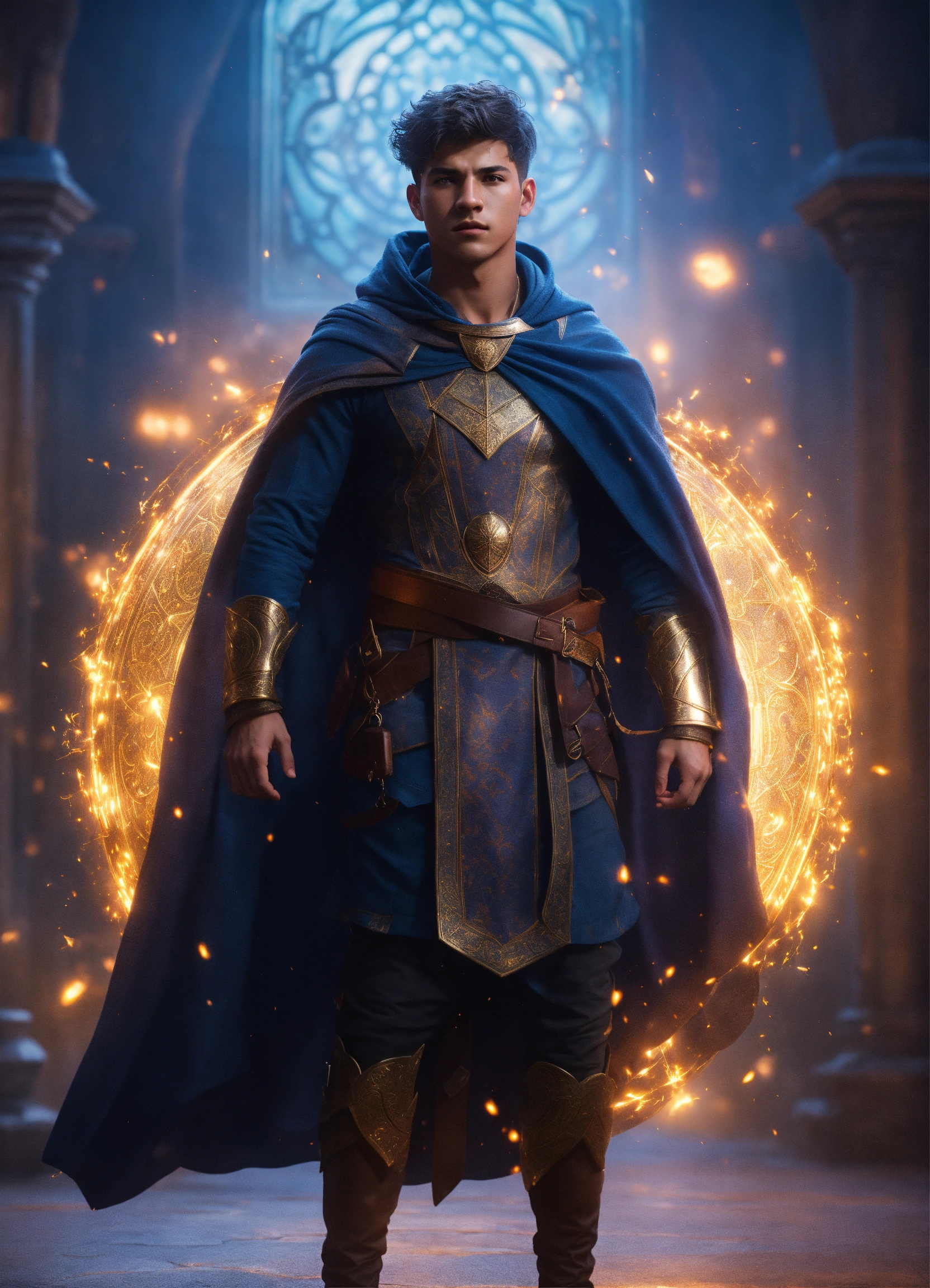 Lexica - A realistic full body portrait of a young male magic user ...