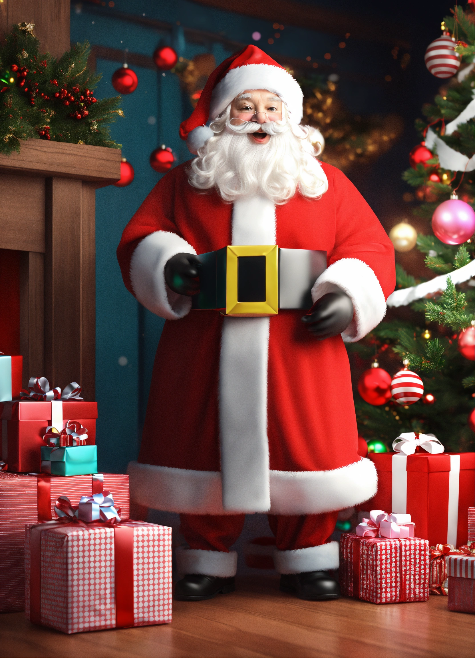 Lexica - 3D cutie Santa Claus during Christmas.8k with presents gift