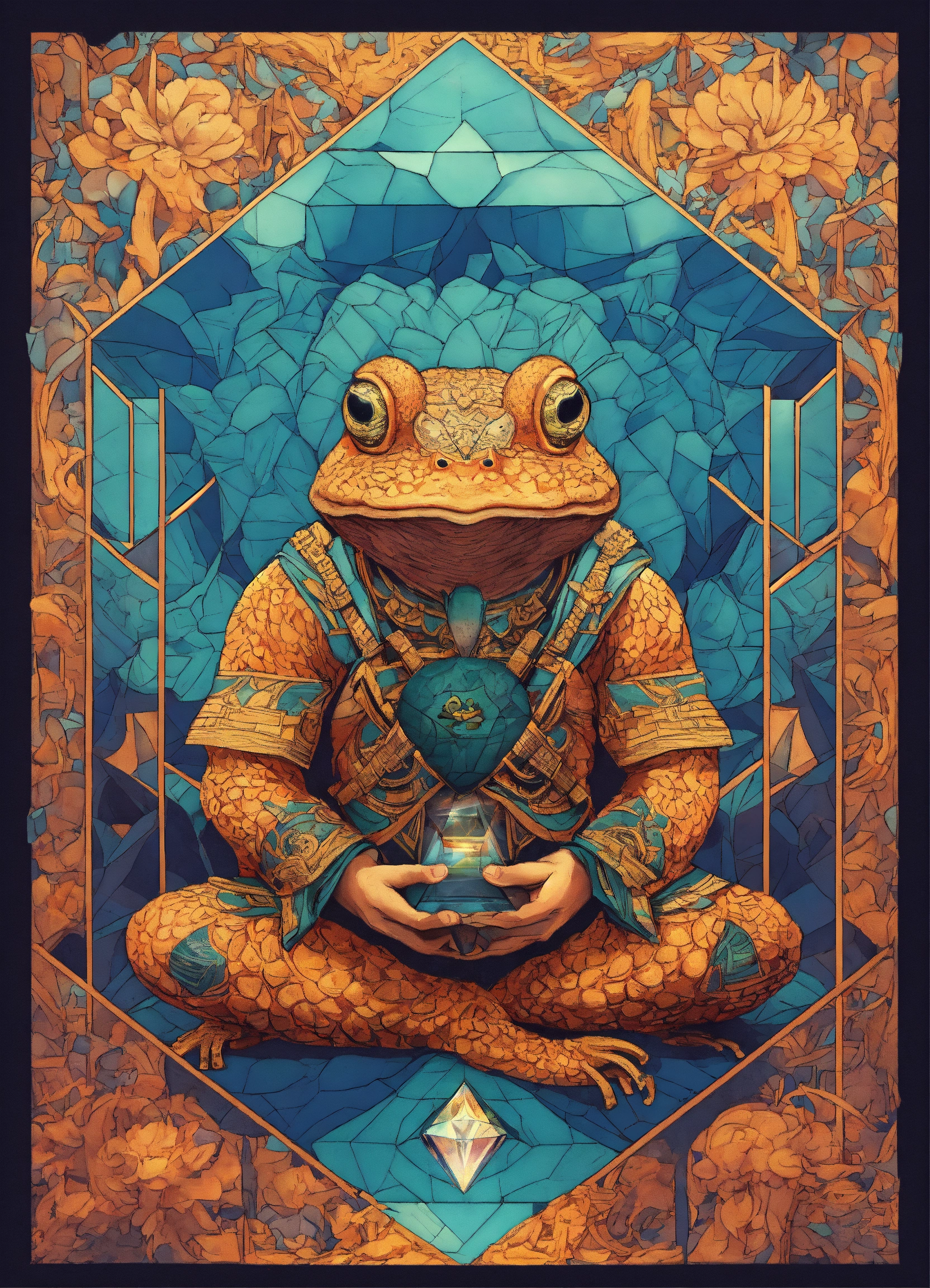 Lexica - Diamond Toad That is Samurai warrior that is meditating in a ...