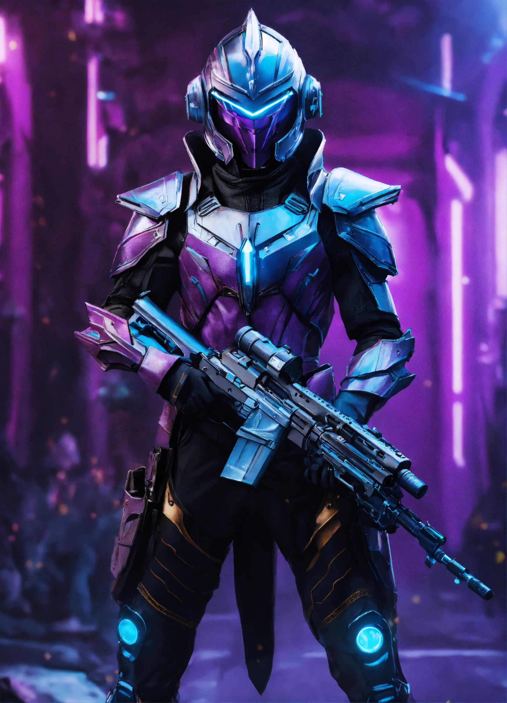 Lexica - Full body of a high elf sci fi soldier wearing heavy sci fi ...