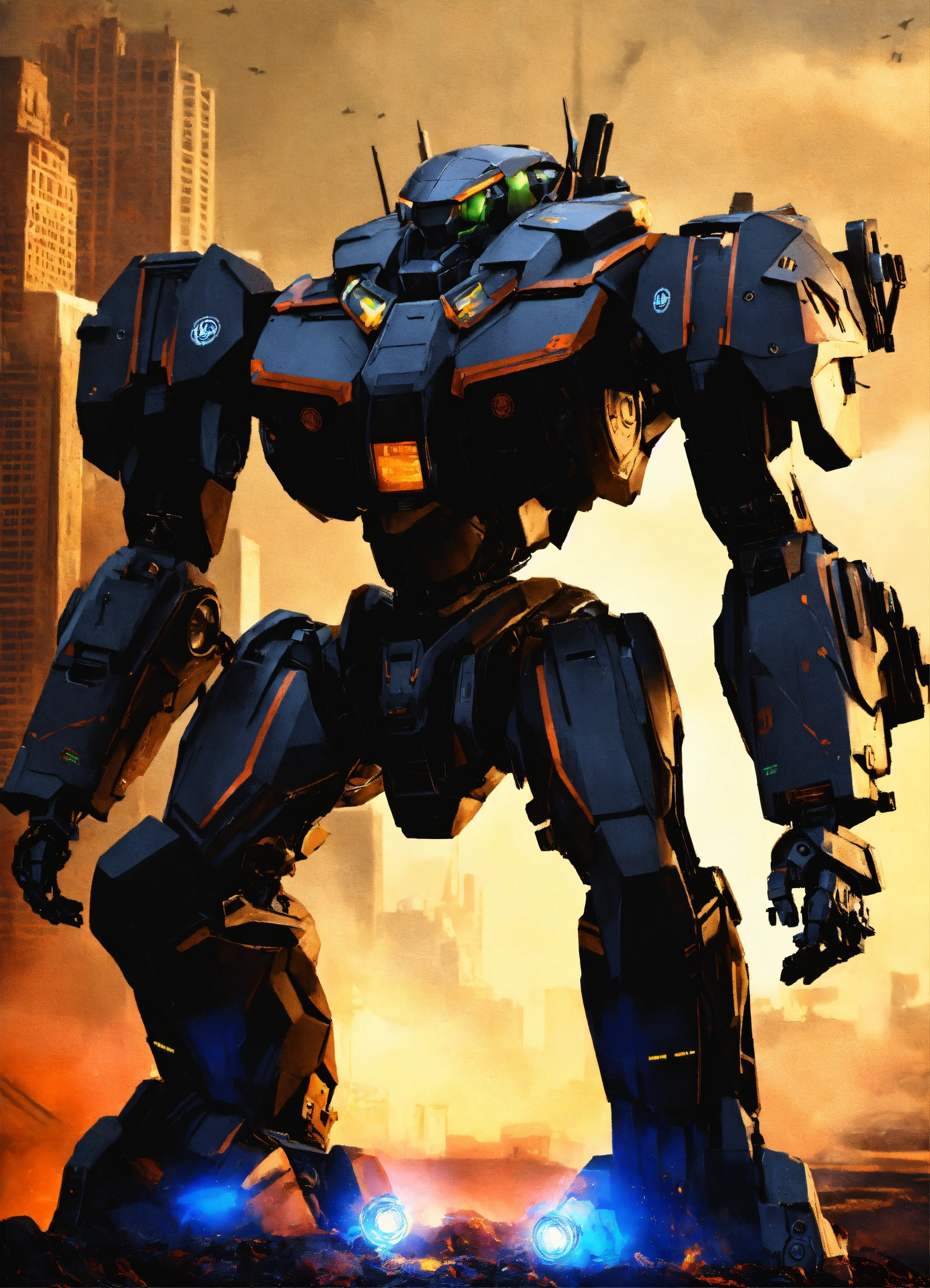 Lexica - Pacific Rim gyps Danger battle mech black matte armour