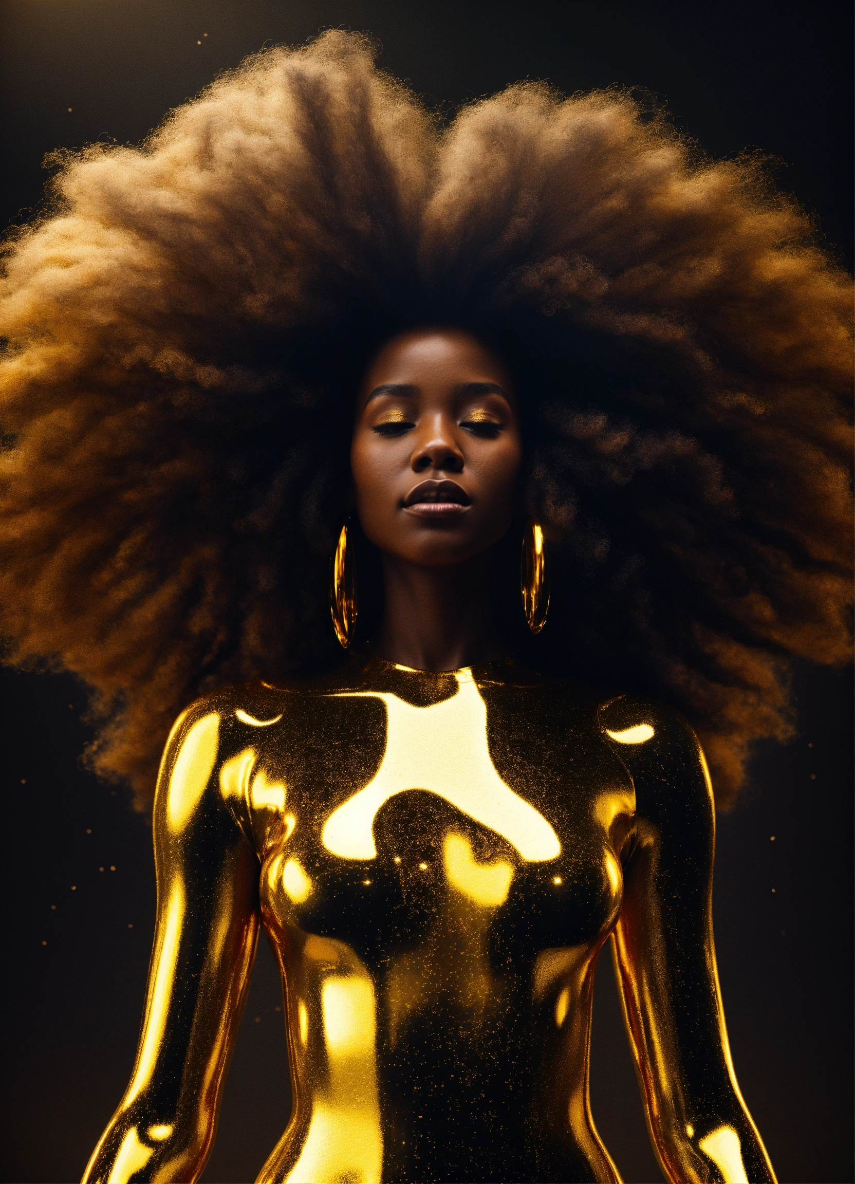 Lexica - 3d render of black woman with afro made entirely of glass ...