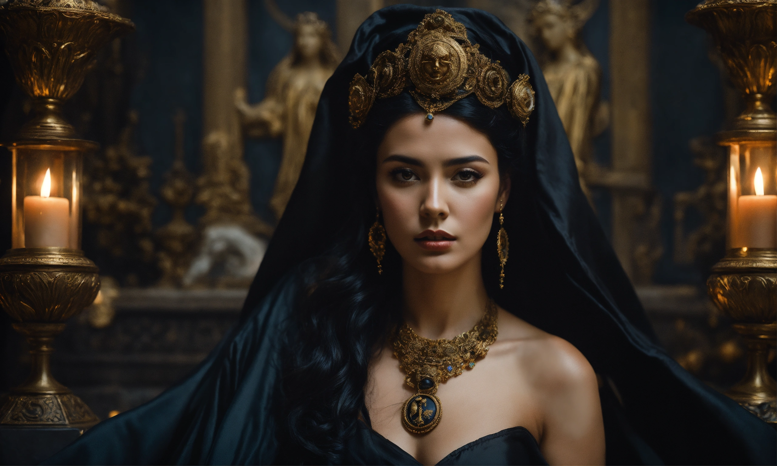 Lexica - Greek mythology, goddess Hecate, black hair, adorned in a ...