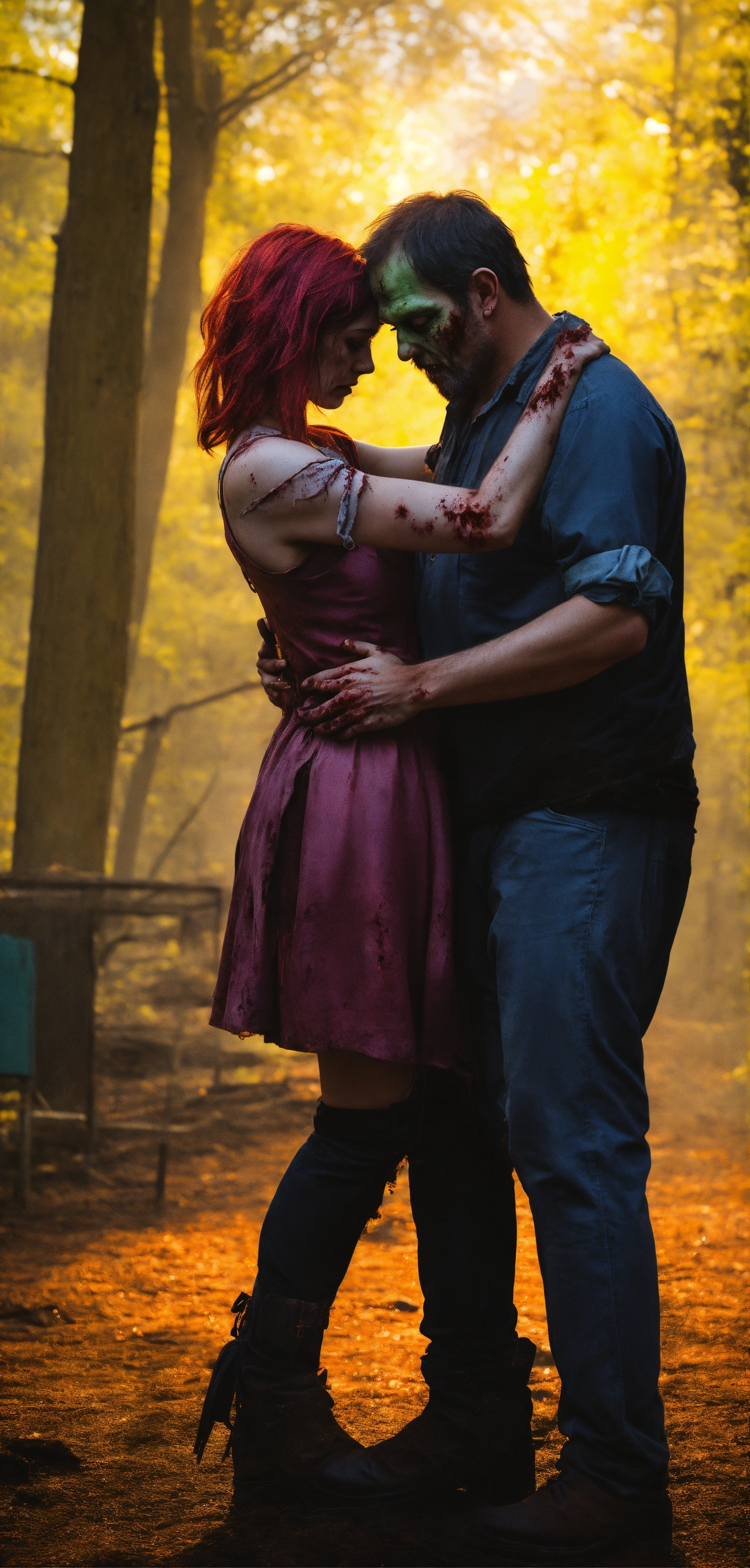Lexica - Man hugging a zombie female