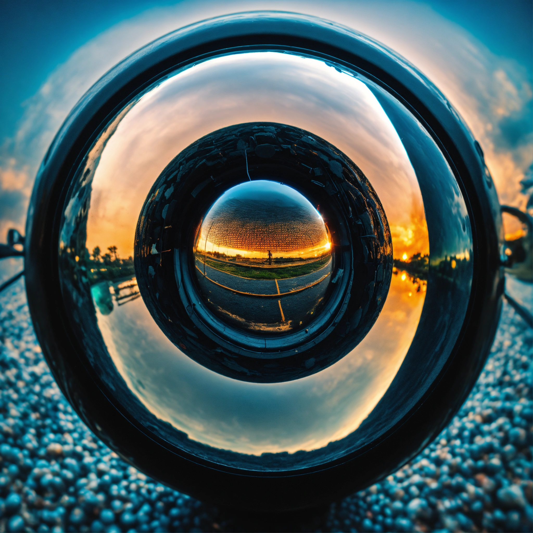 Lexica - Photo fish eye 3d Digital art Black strange object odd shape ...