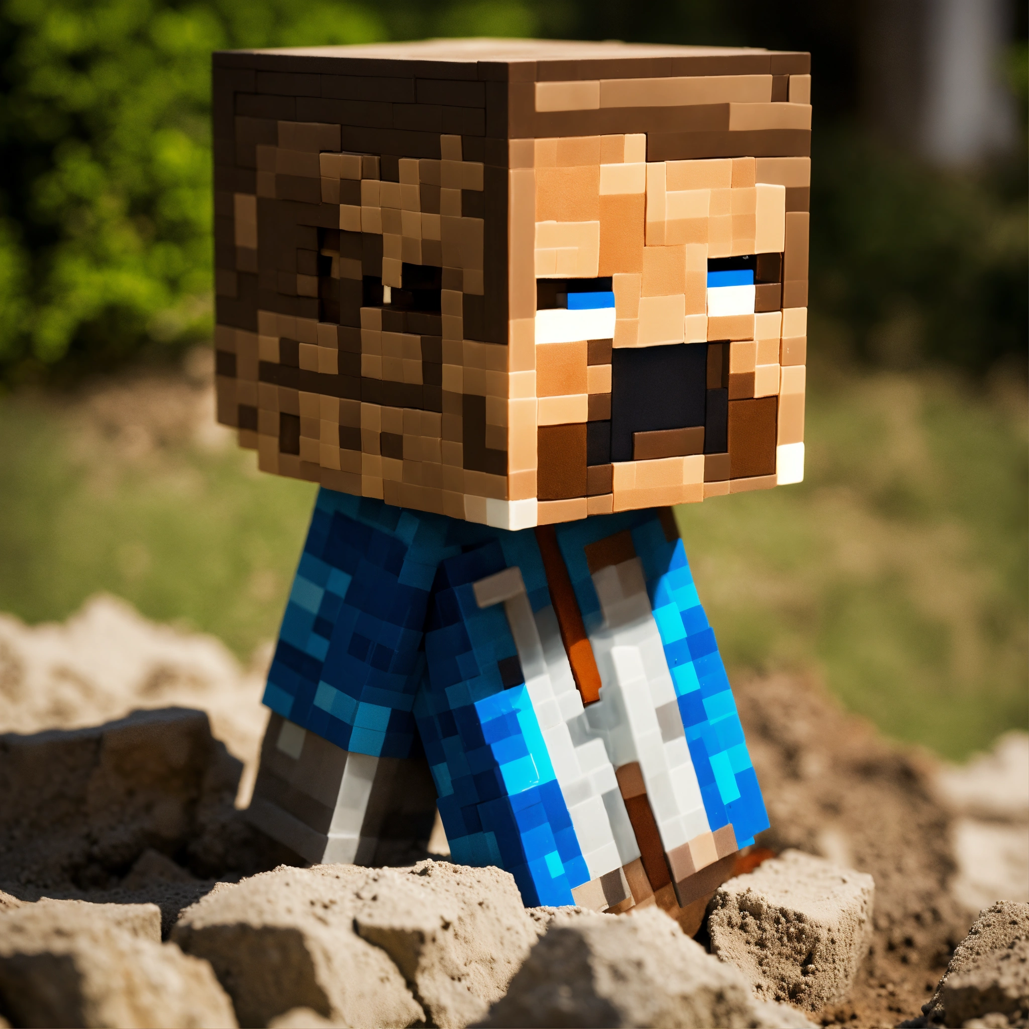 Lexica - Real Person with a Minecraft Dirt-Block as head