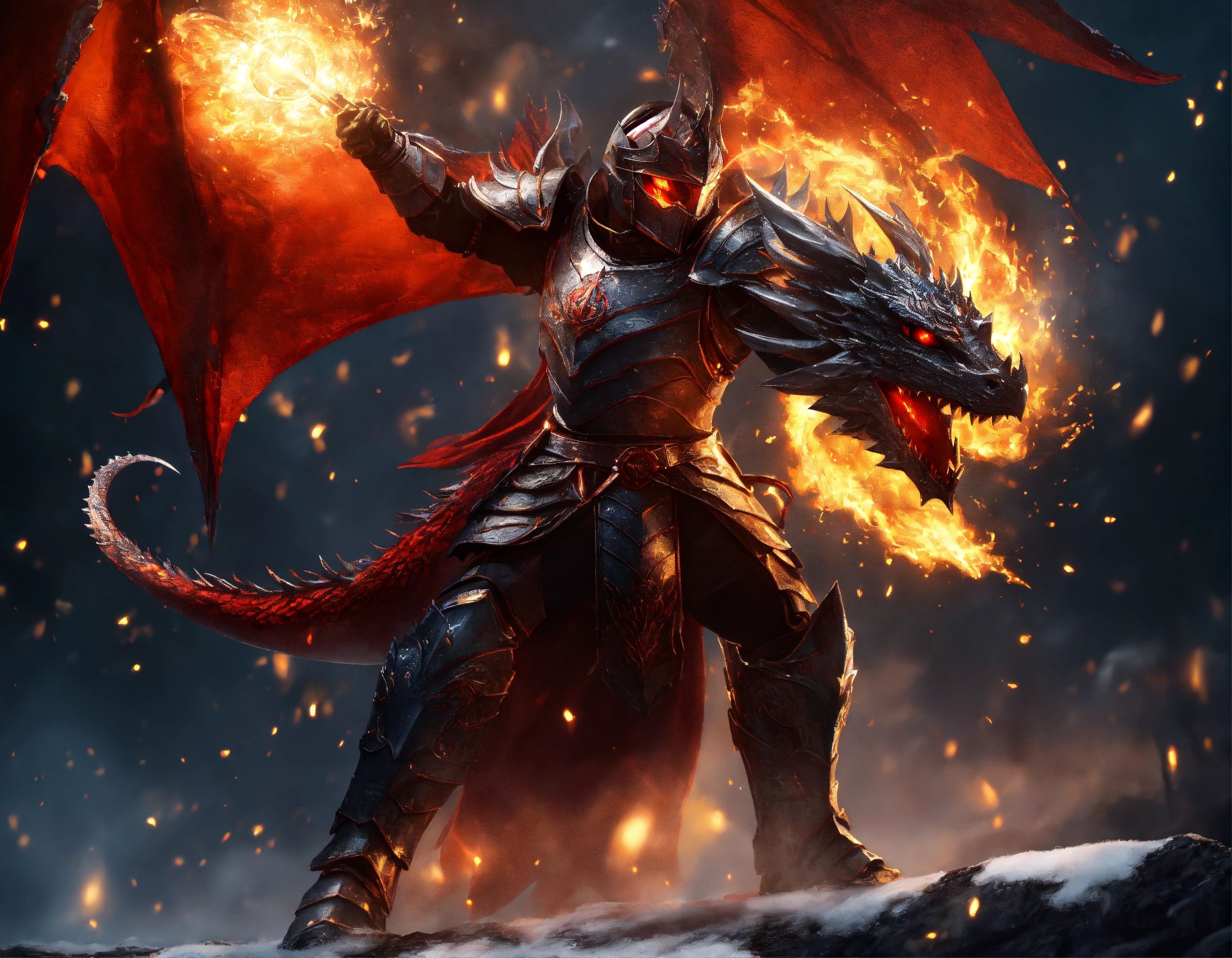 Lexica - Glowing red eyes knight with a snow white bone armor and 85% ...