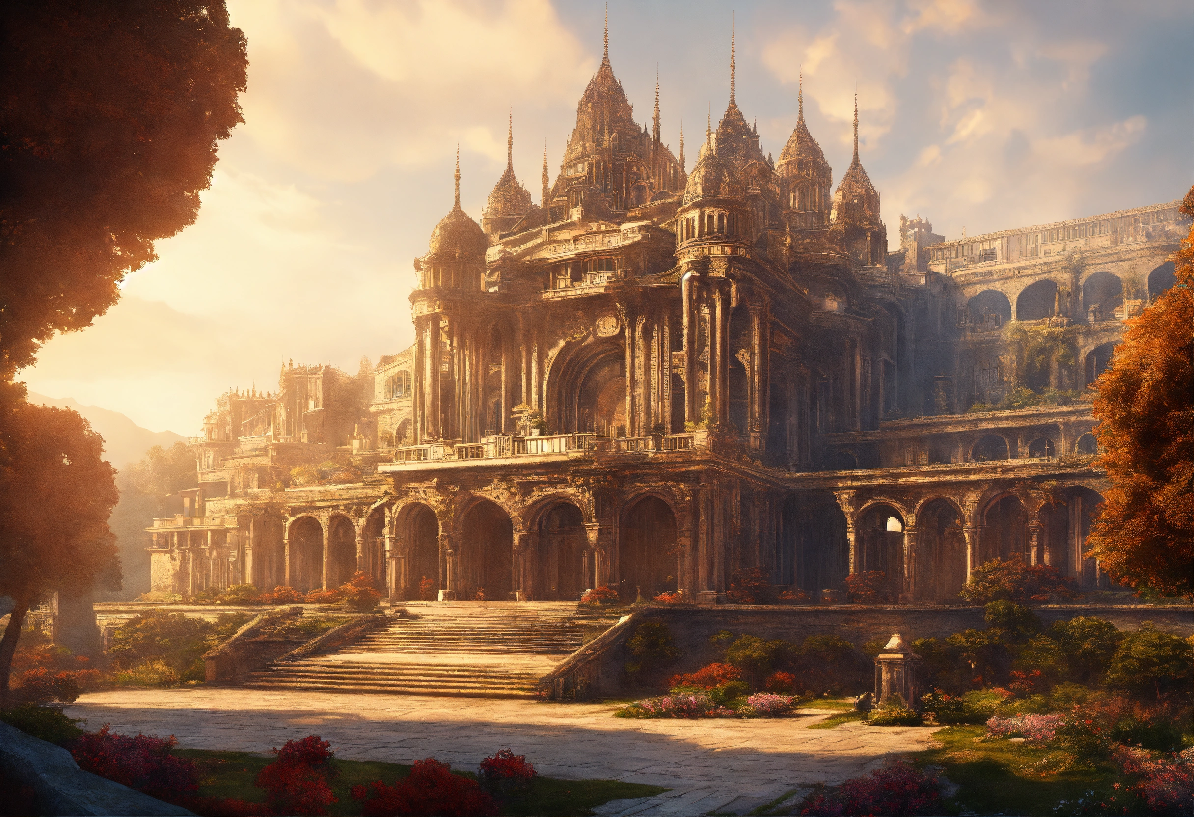 Lexica - Epic futuristic gigantic palace inspired by medival castles ...