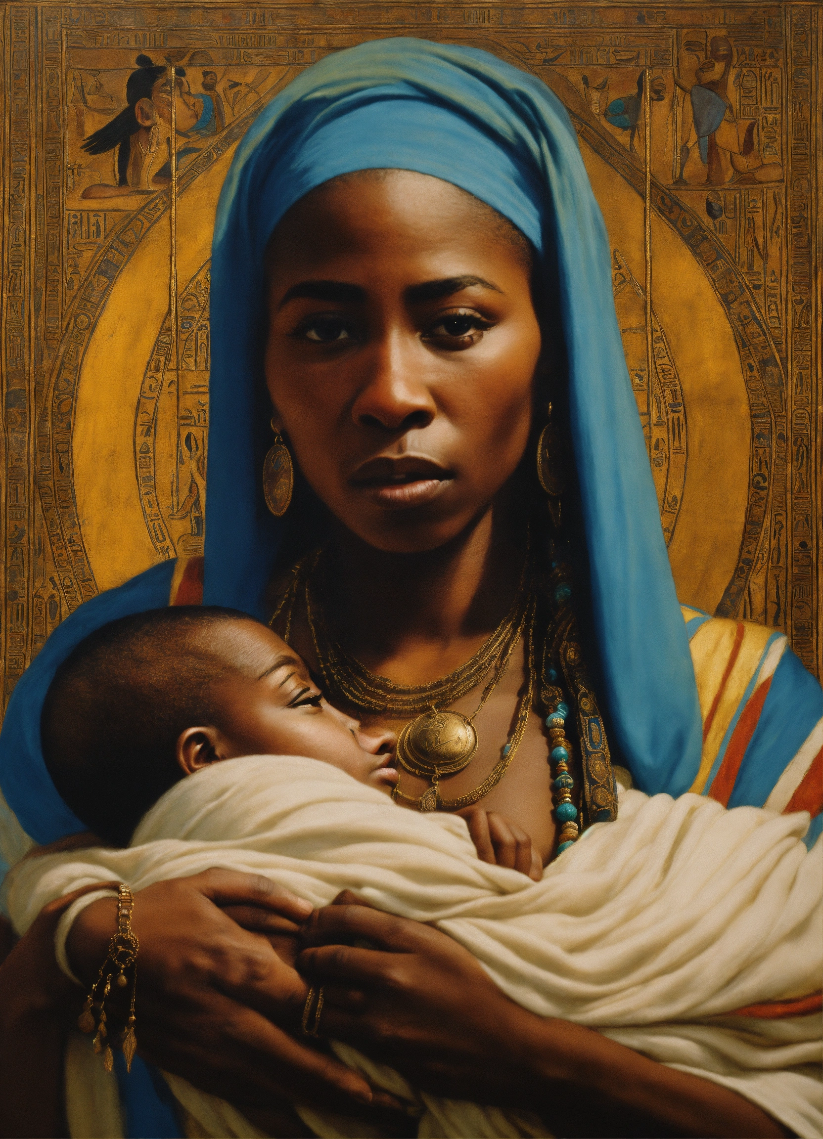 Lexica - A Renaissance portrait of Afeni Shakur as Isis holding a ...
