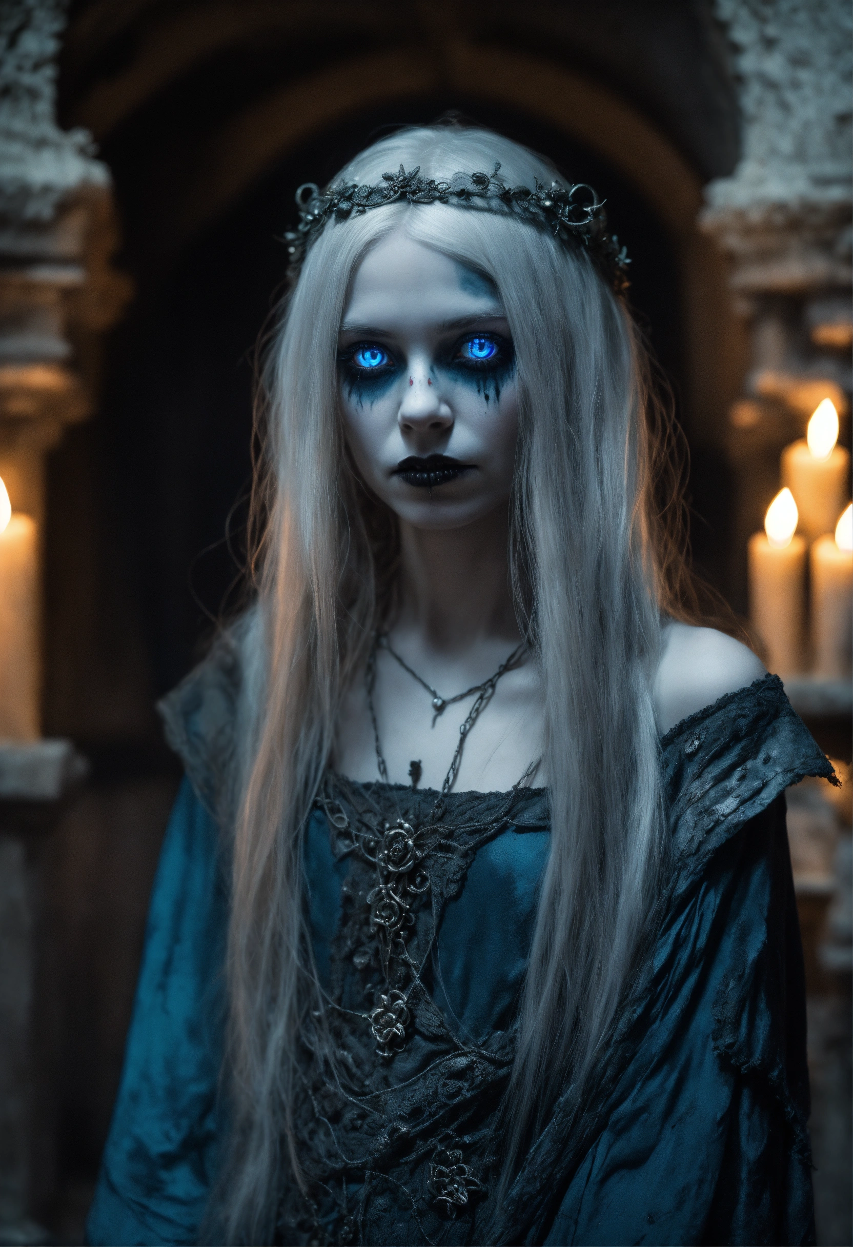 Lexica - Body portrait, twelve year old childish female goth ...