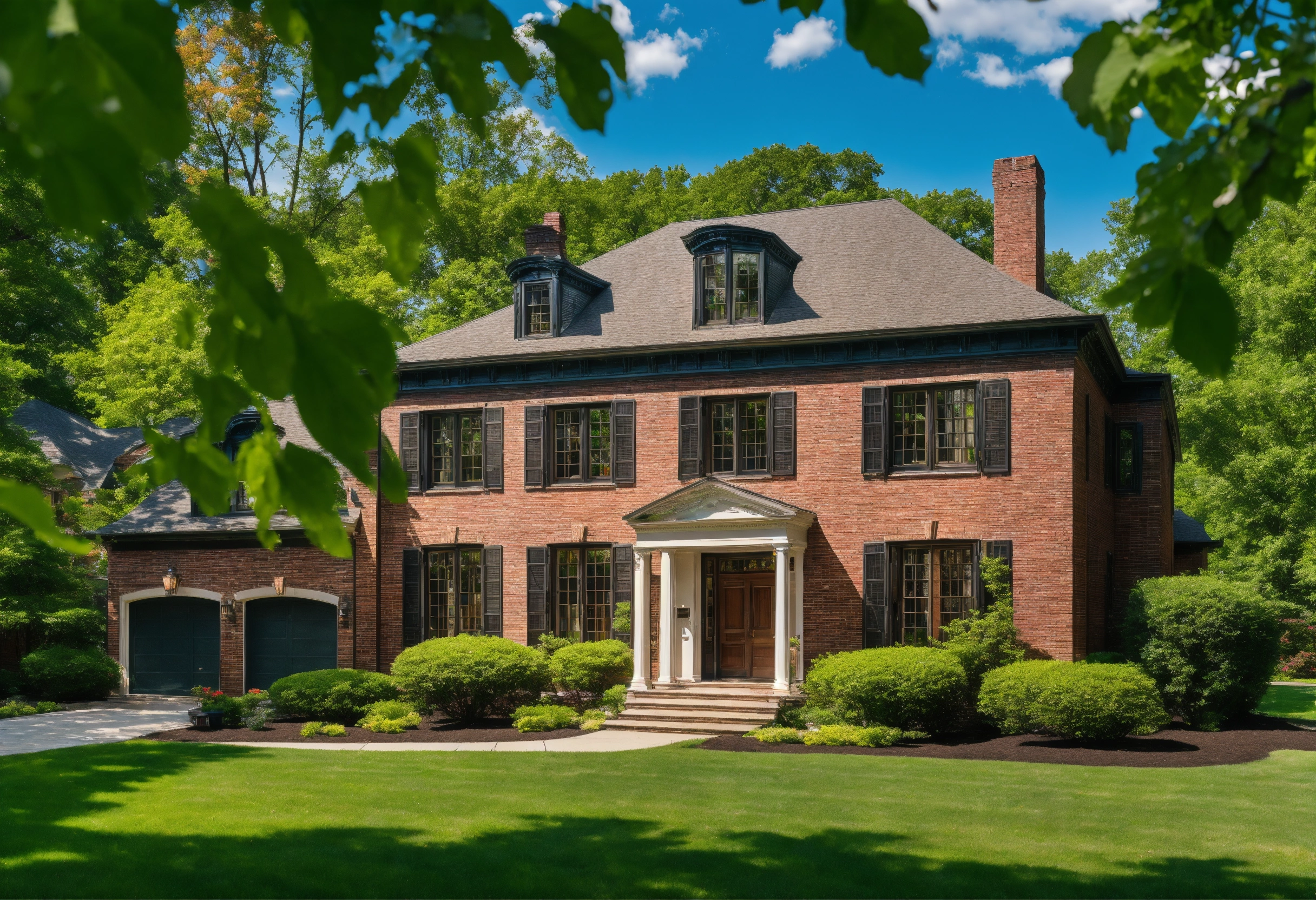 Lexica - 1920s center entry colonial revival mansion with dormers in ...