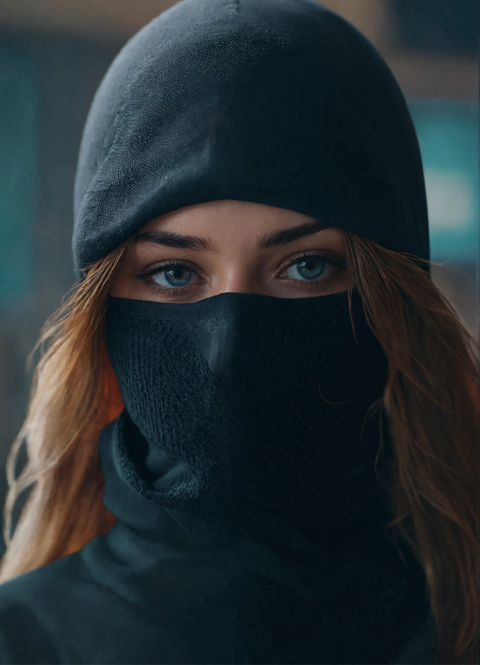 Lexica - Beautiful girl with balaclava park in the background Realistic ...