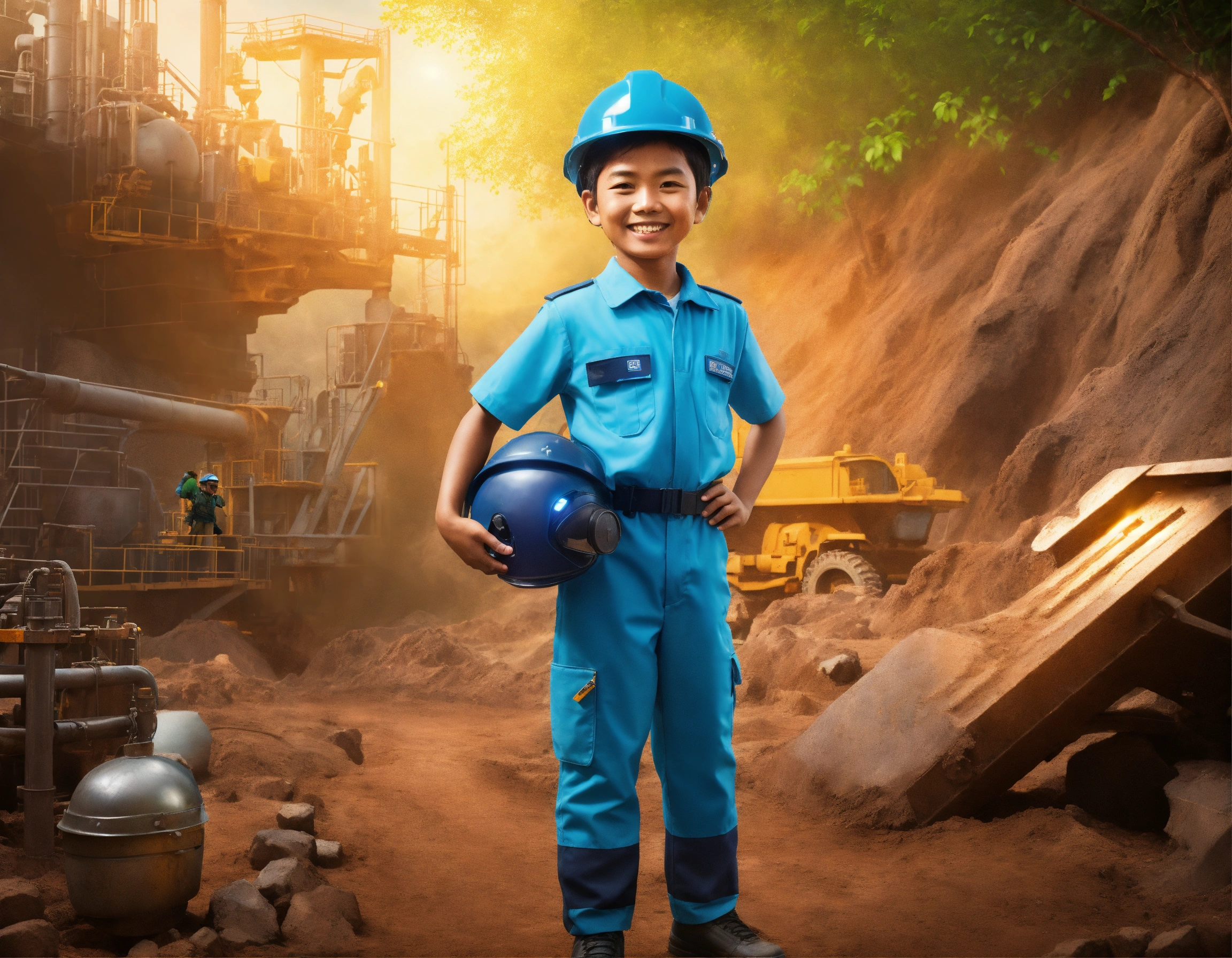 Lexica - Young technical officer wearing light blue engineering uniform ...