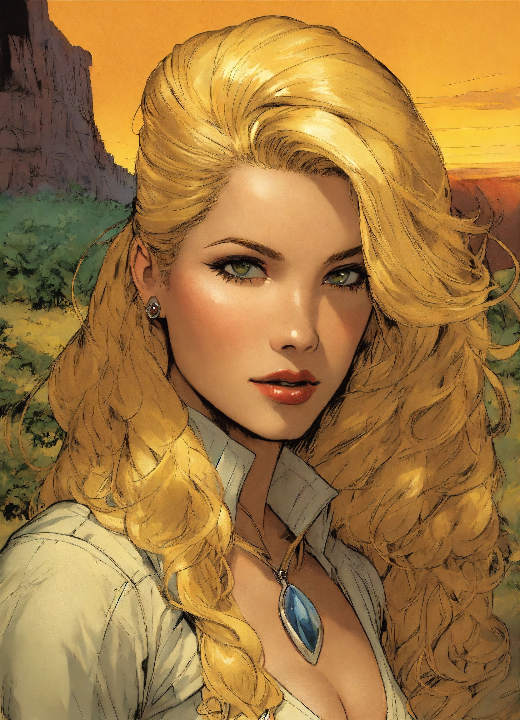 Lexica - Beautiful blonde Female, art by Earl MacPherson and Bill Randall