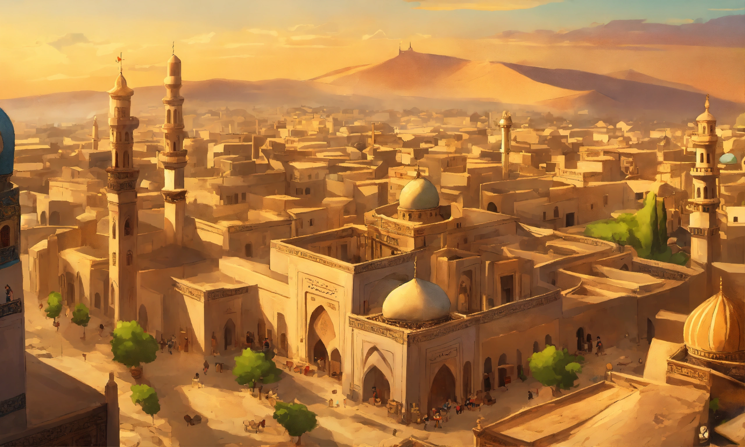 Lexica - Cartoon art the ancient city of medina