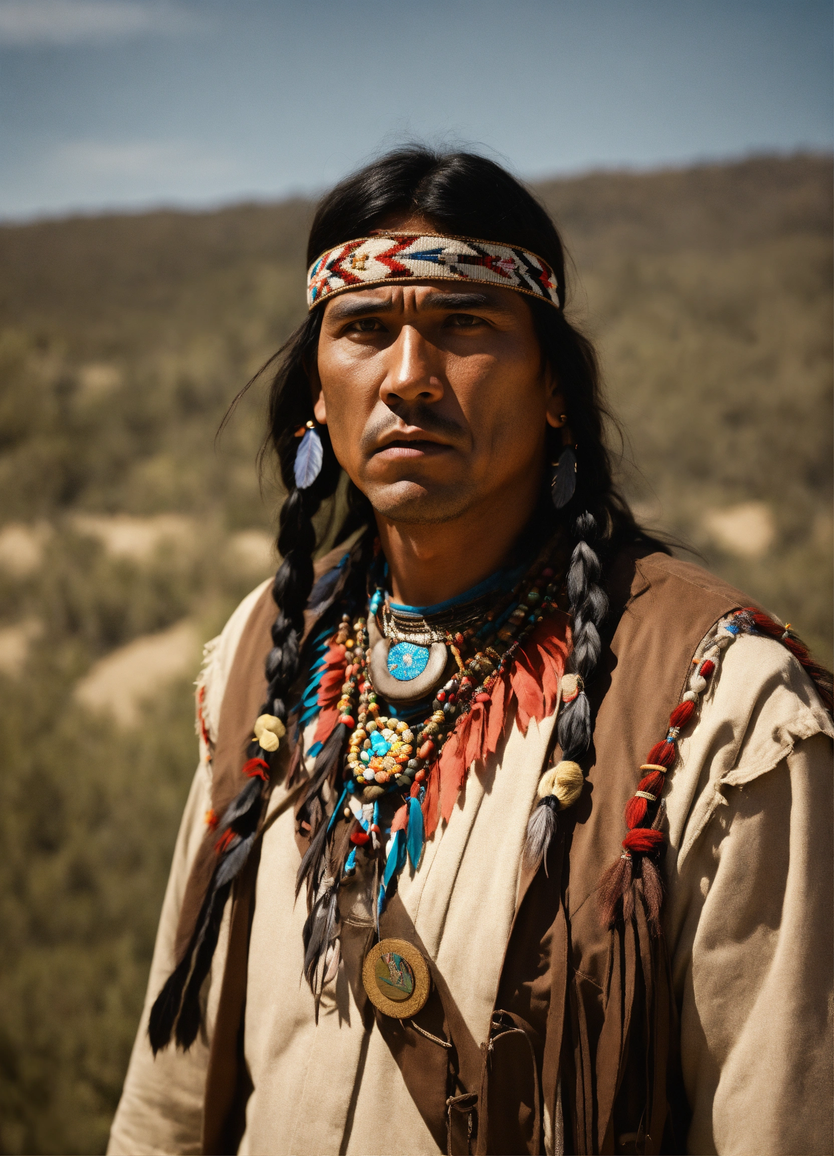 Lexica - Native american National Park man scare expressive no shadow ...