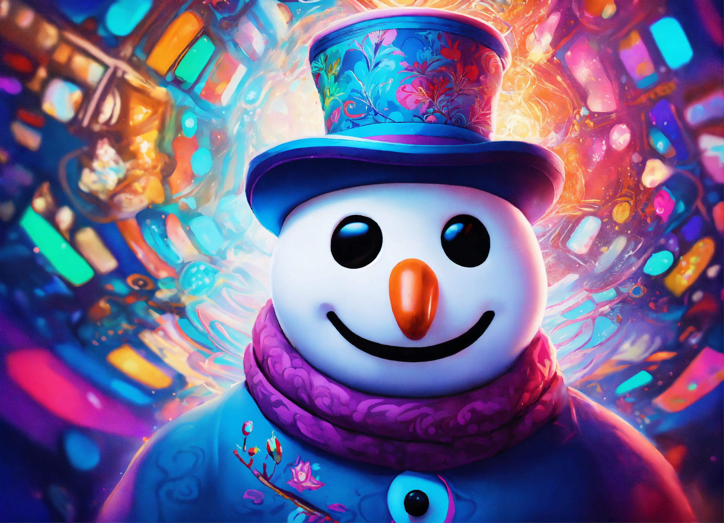 Lexica - Traditional cute snowman with perfect eyes on a background of ...