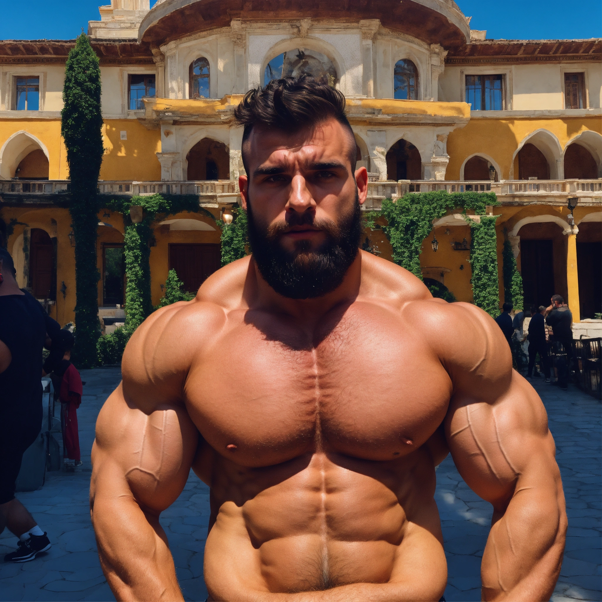Lexica - 30-year-old hairy Albanian man with big muscles, big ...