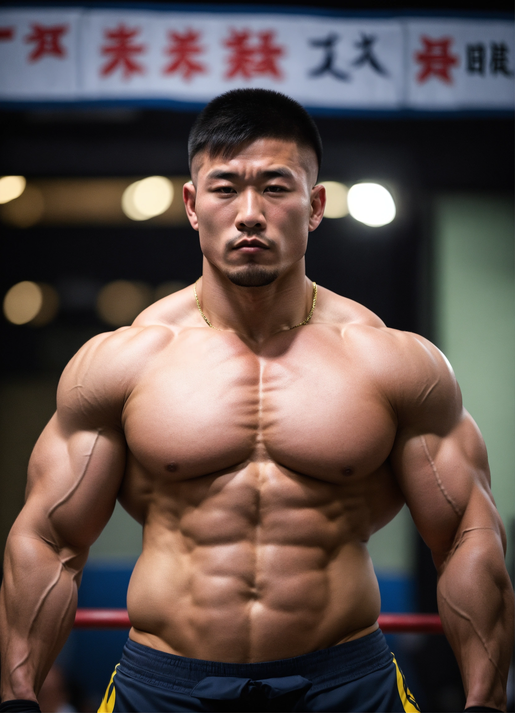 Lexica - 30-year-old wrestler with big muscles, bodybuilder, Chinese, big
