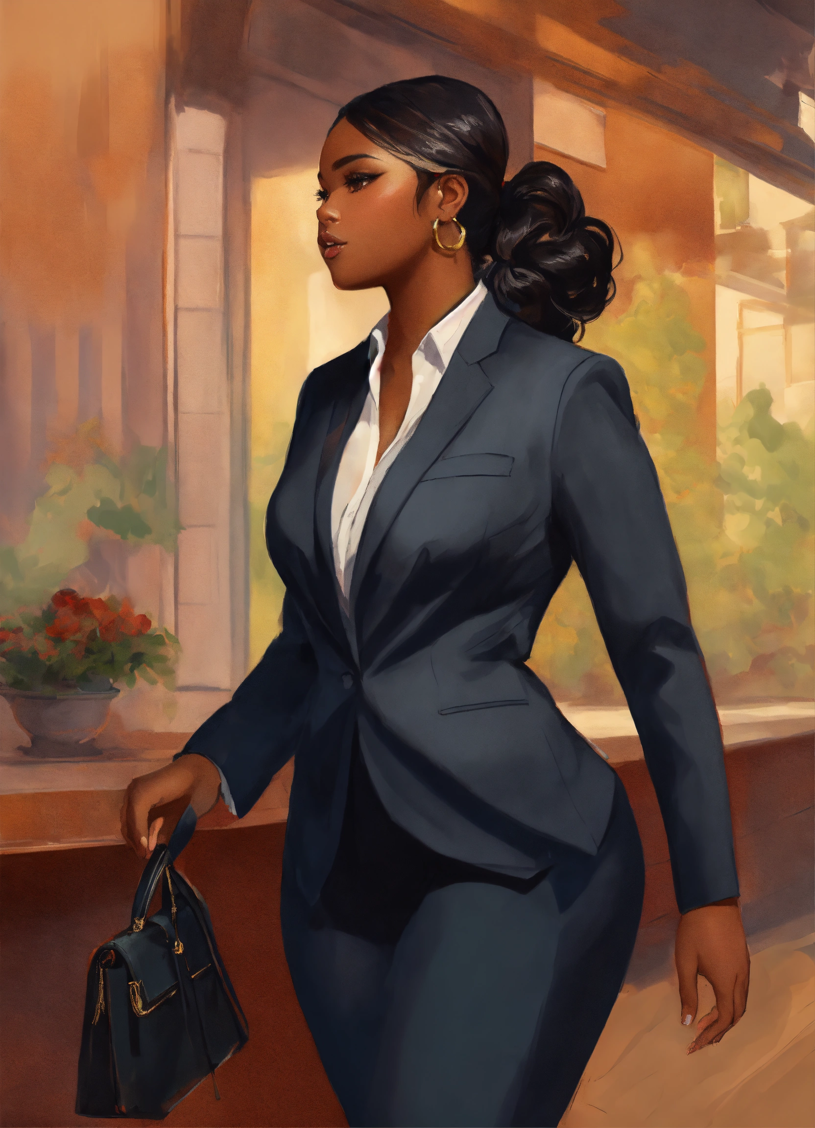 Lexica - Illustration of an exquisite full figured black woman with ...