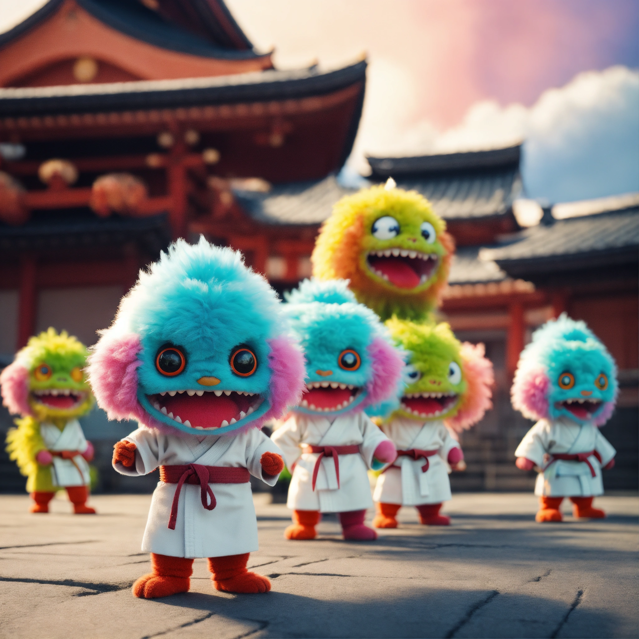 Lexica - Japanese temples background, zoomed-out group of extremely ...