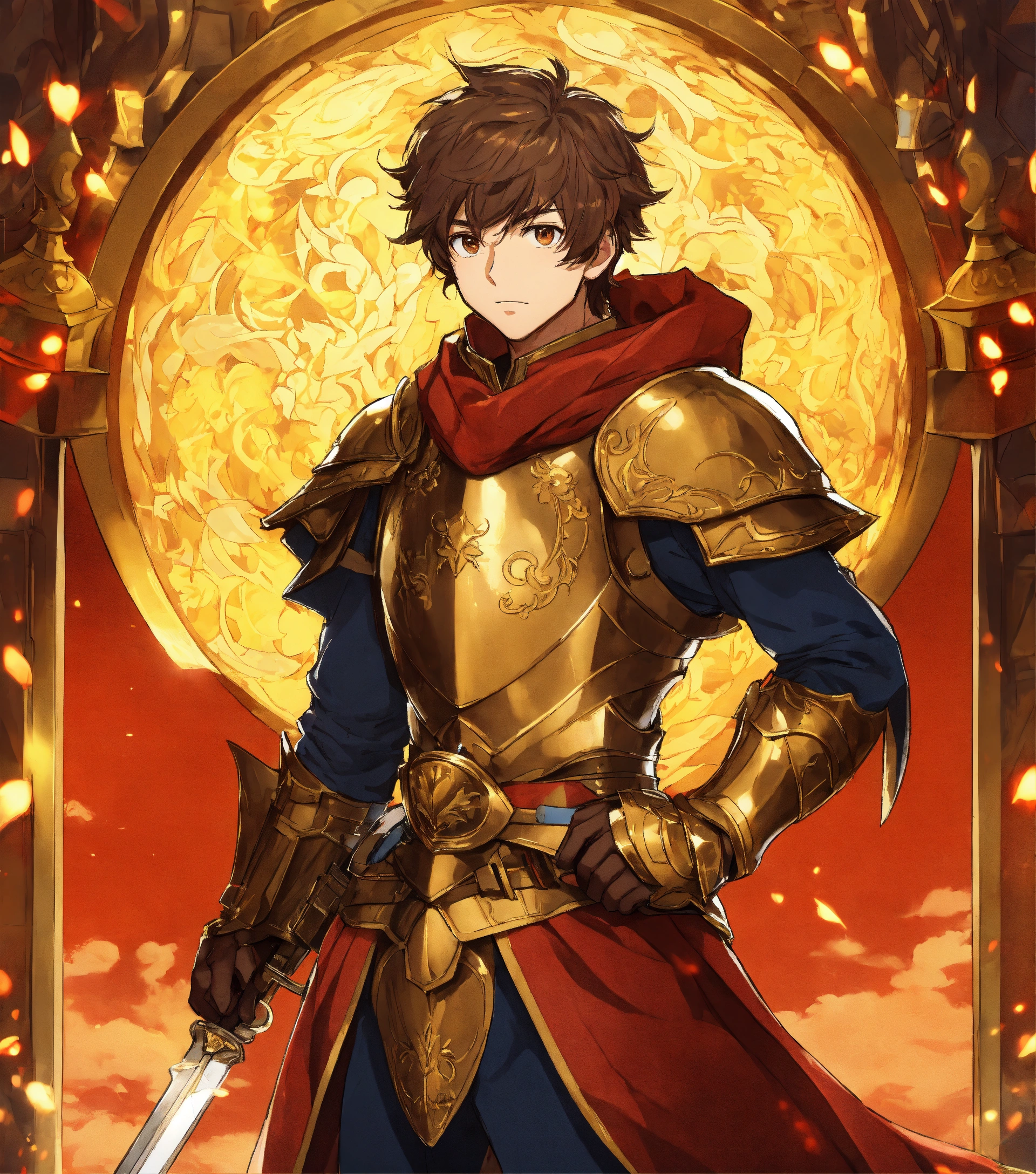 Lexica - A young man with brown short wavy hair, anime style, big eye ...