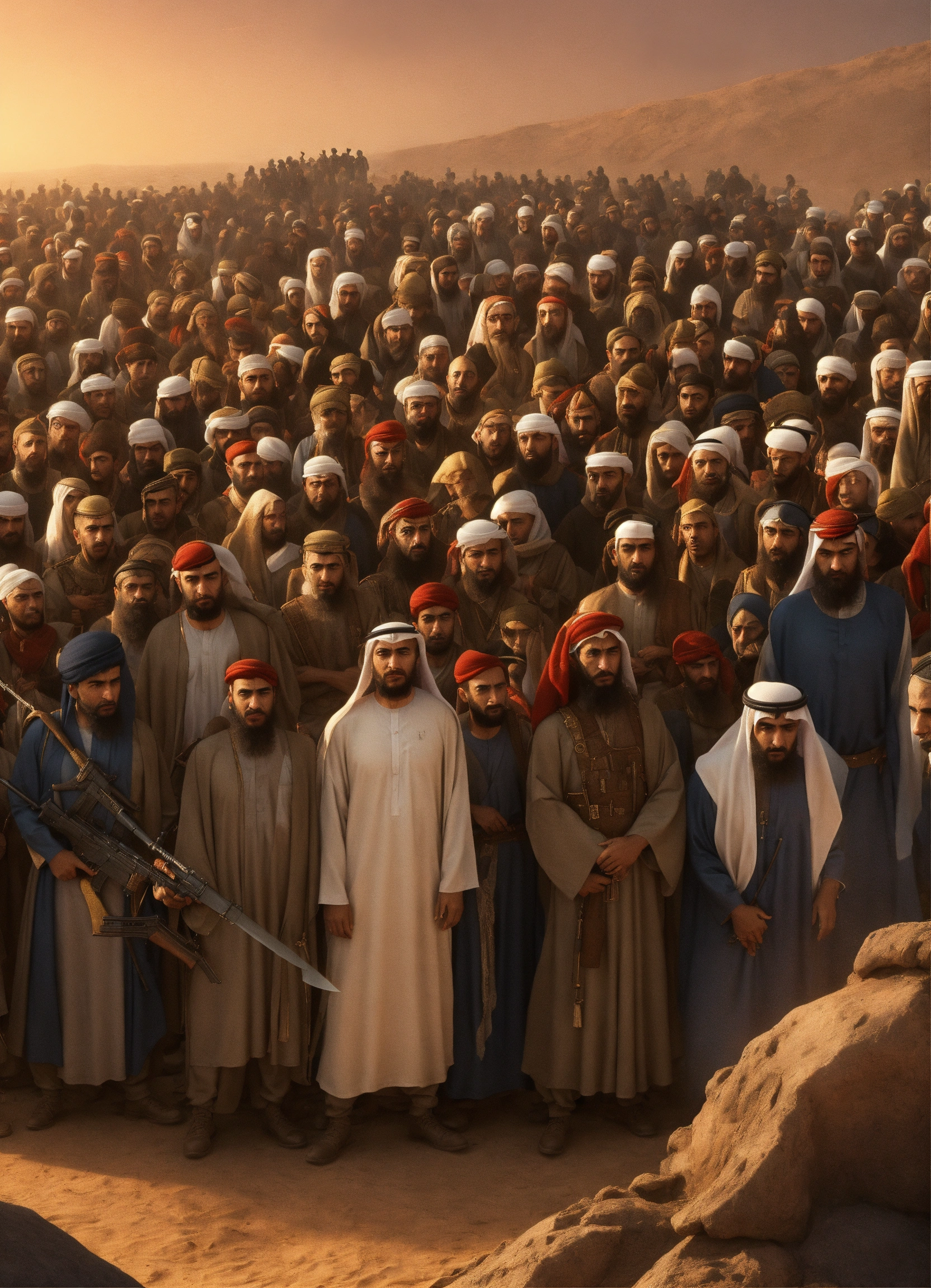 Lexica - Arab terrorist war, in the background a front of thousands of ...