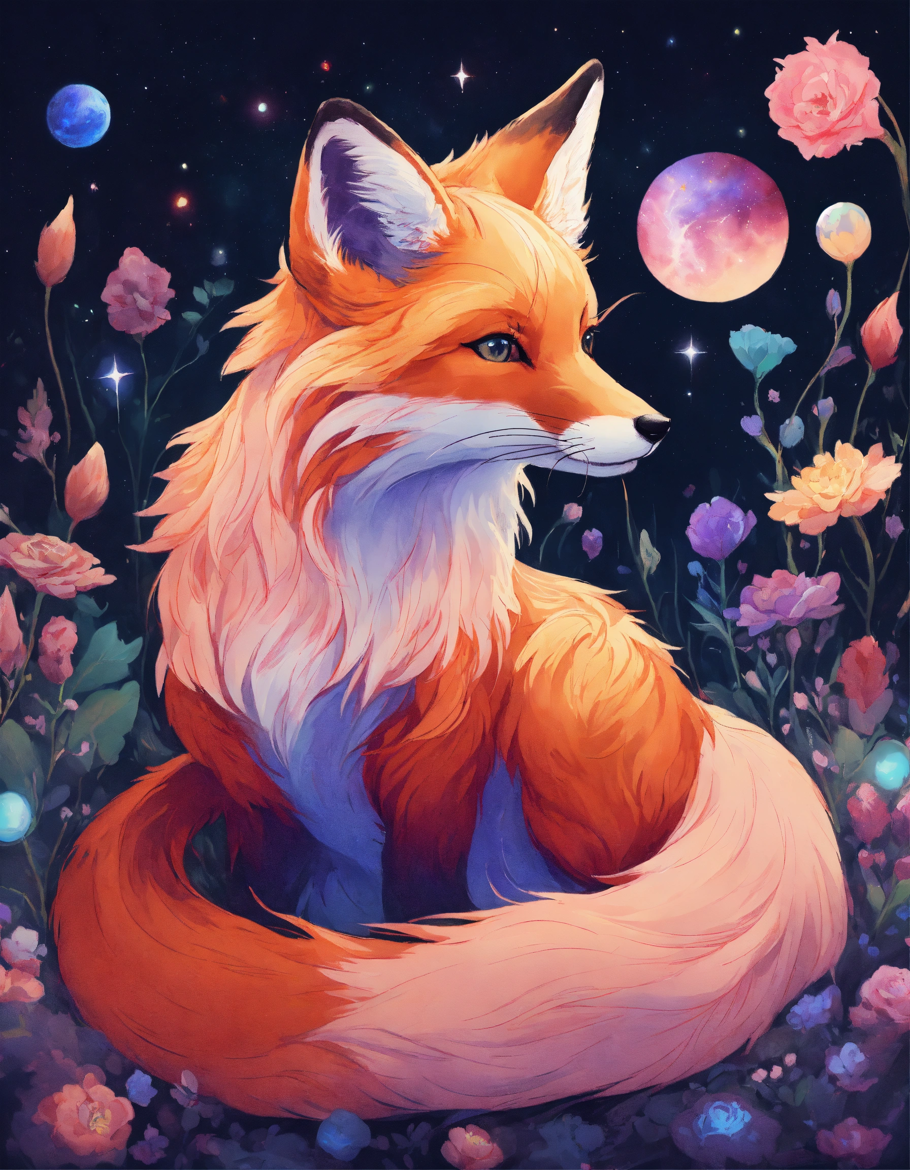 Lexica - Cute Fox in a Variety of Colors, Universe fulfilling the body ...