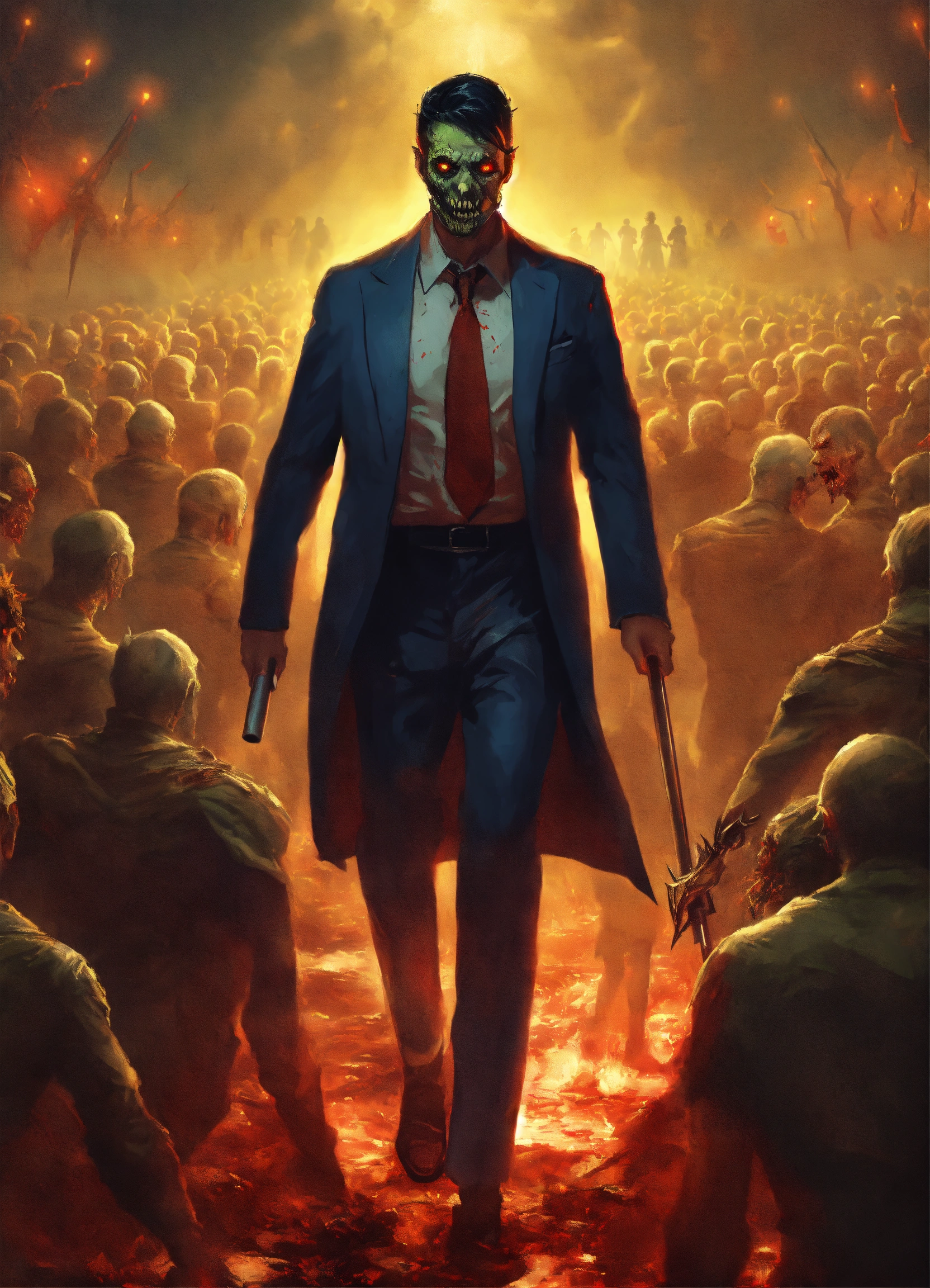 Lexica - Lucifer leading and army of blind humans, zombie like state, scary