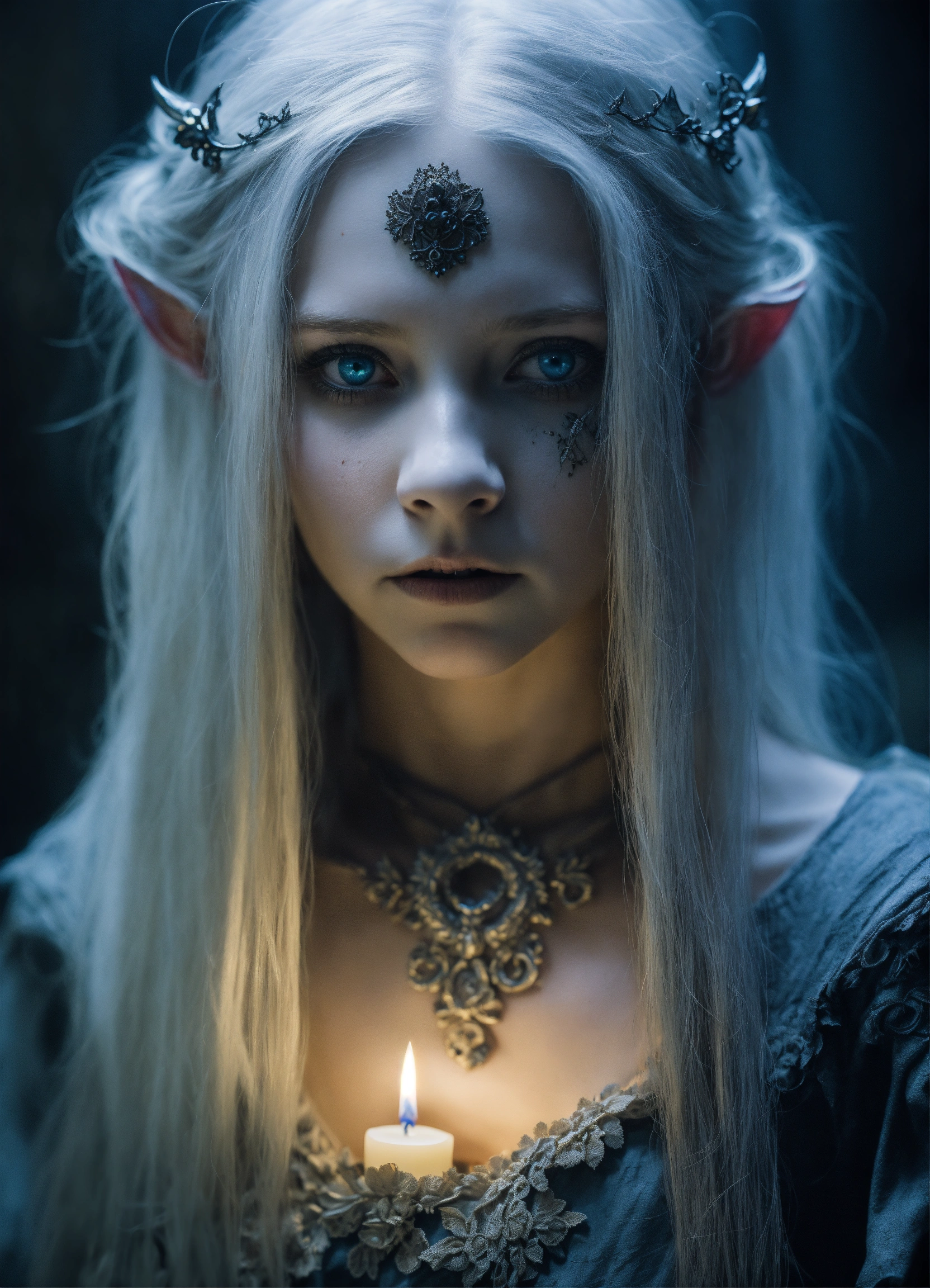 Lexica - Body portrait, ten year old childish female goth necromancer ...