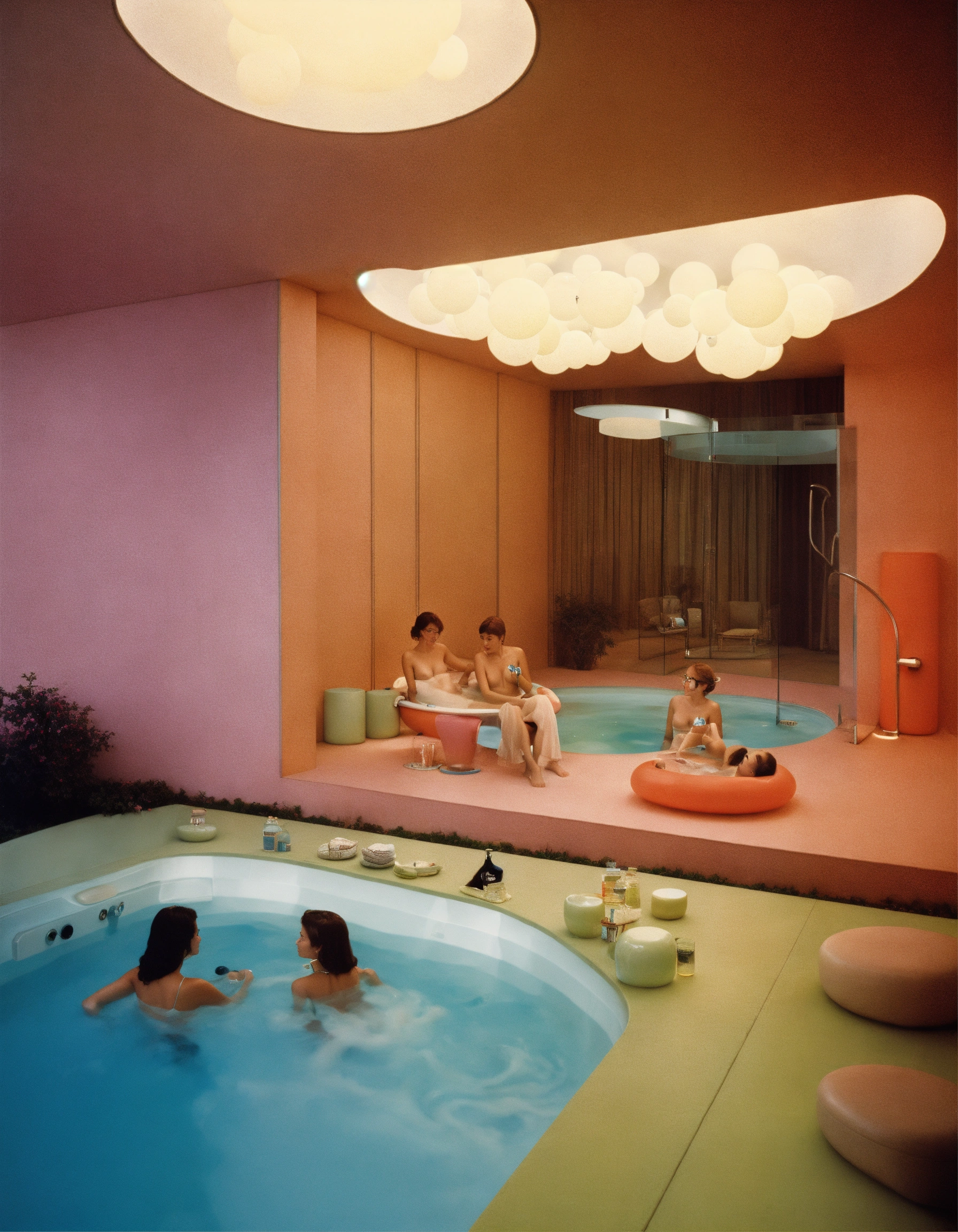 Lexica - Models in a surreal bubbly jacuzzi designed by Dieter Rams ...