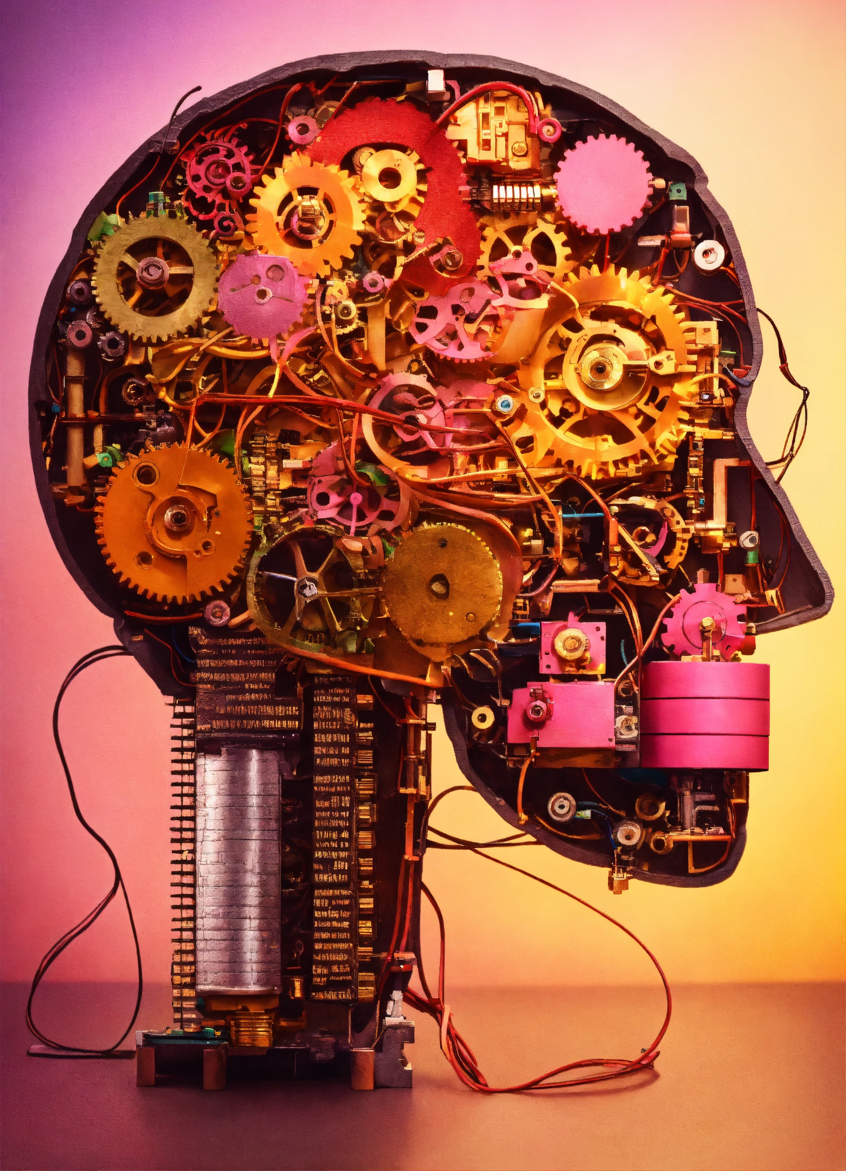 Lexica - Make a brain shaped mechanical elements with wires, cogs ...