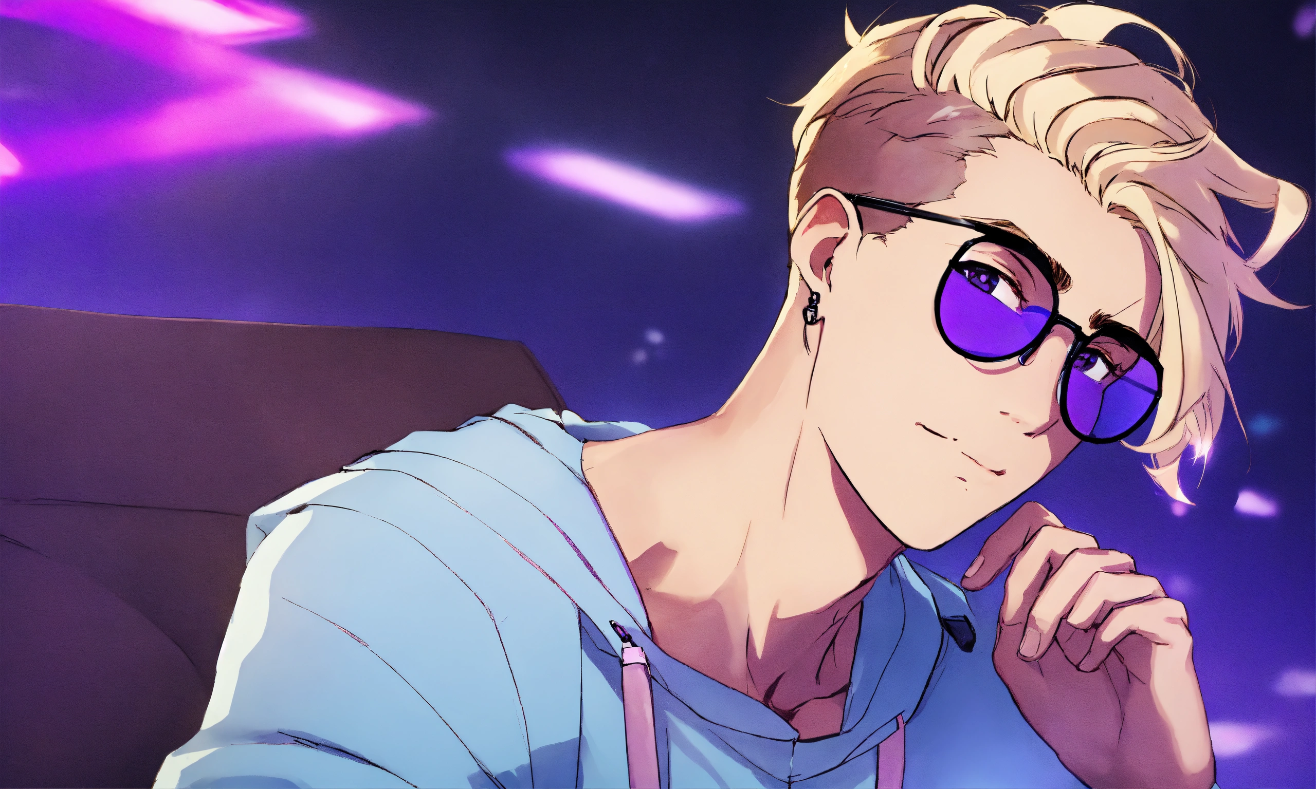 Lexica A Male Gaming Streamer Blonde Hair Clean Shaved Short Wavy