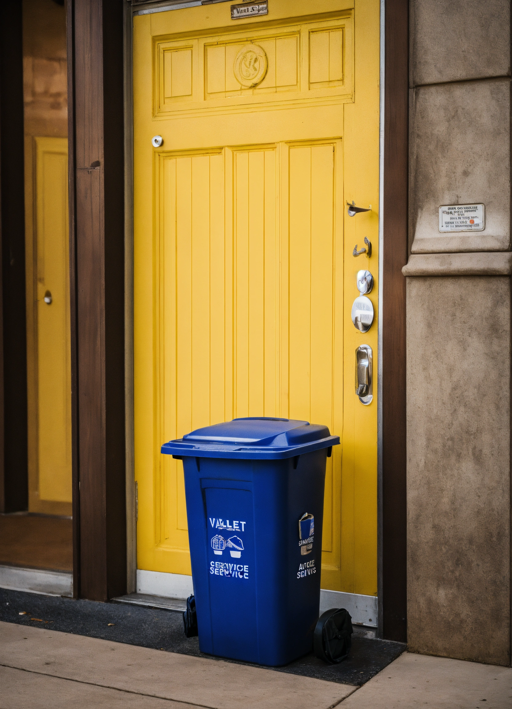 Lexica - Kitchen trash can, outside of apartment door vallet trash service