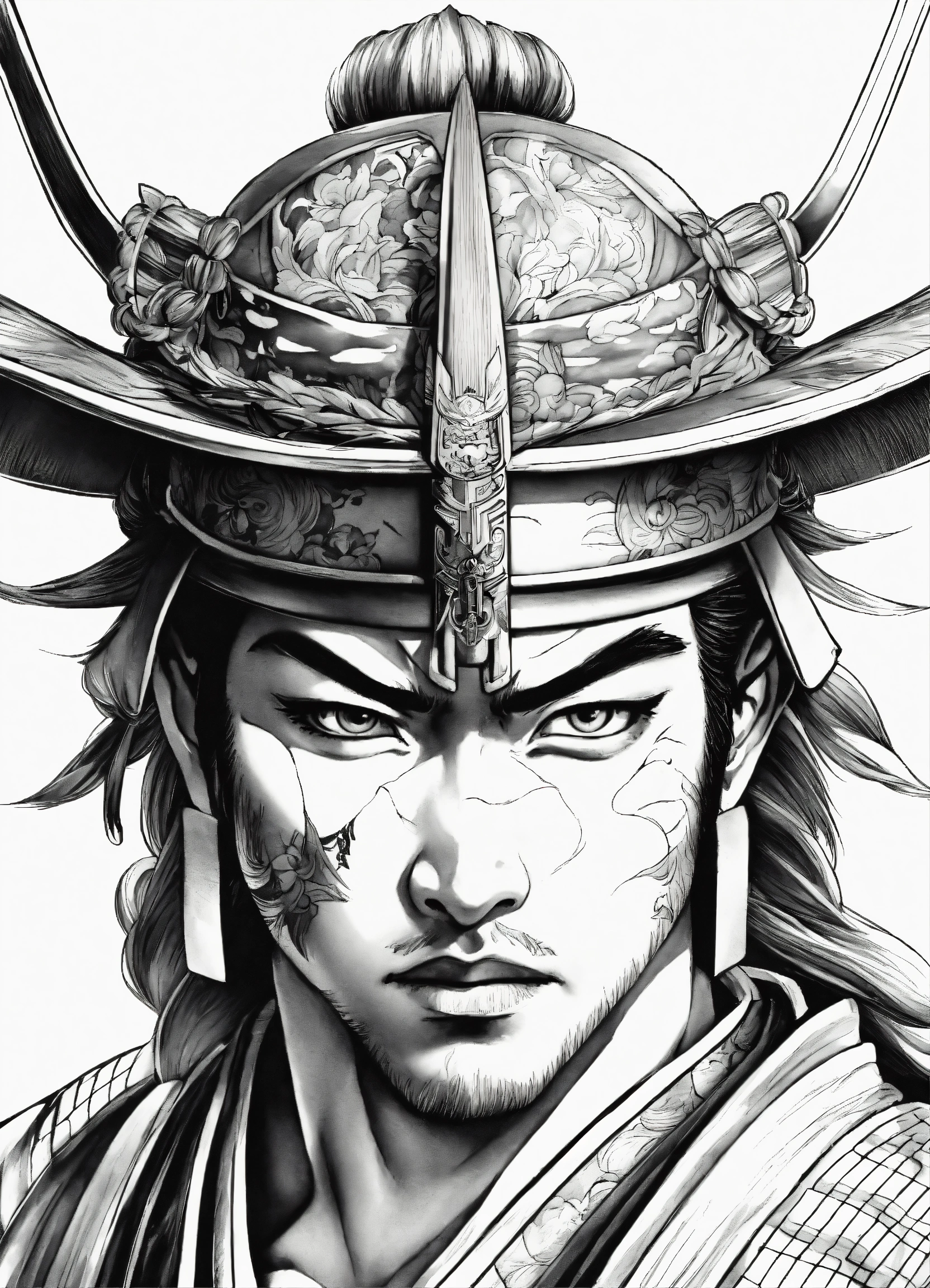 Lexica - Generate a portrait of a samurai , 4K resolution, anime line ...