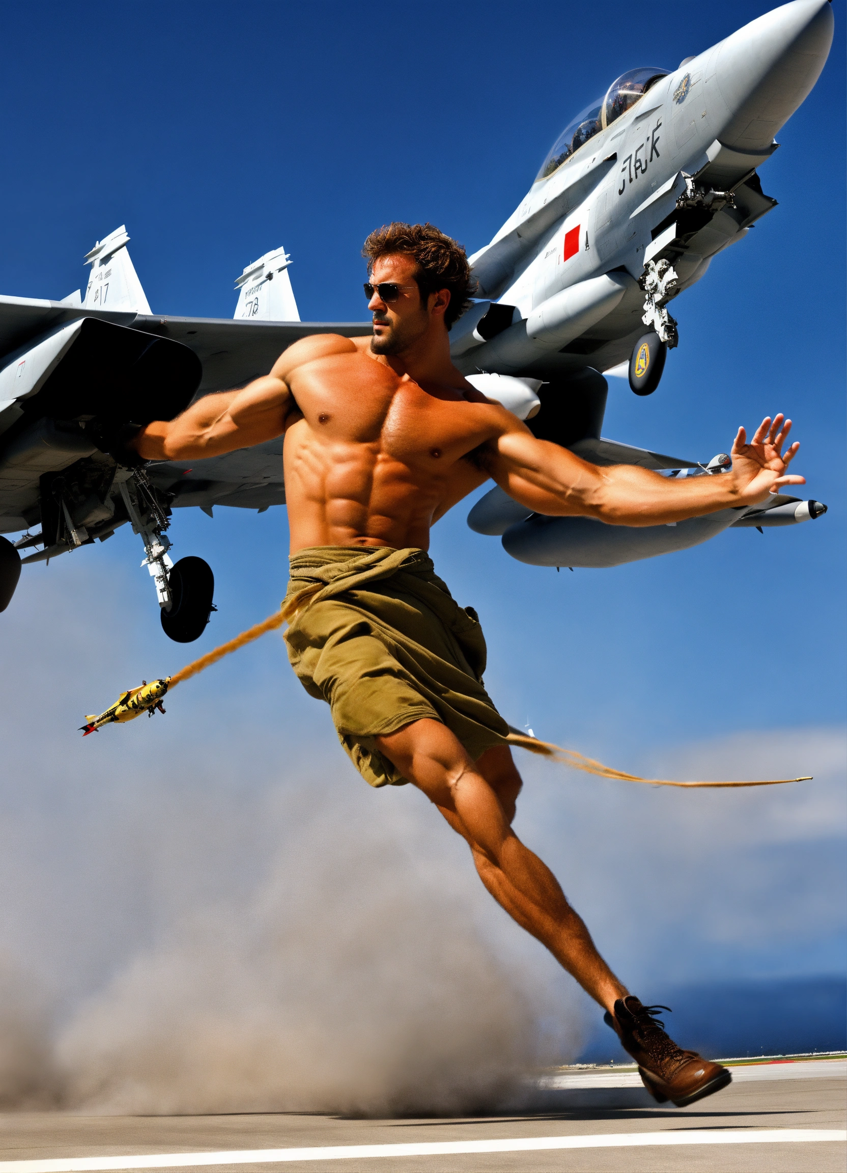 Lexica - A picture of a greek god fighting a f18 hornet plane. greek ...
