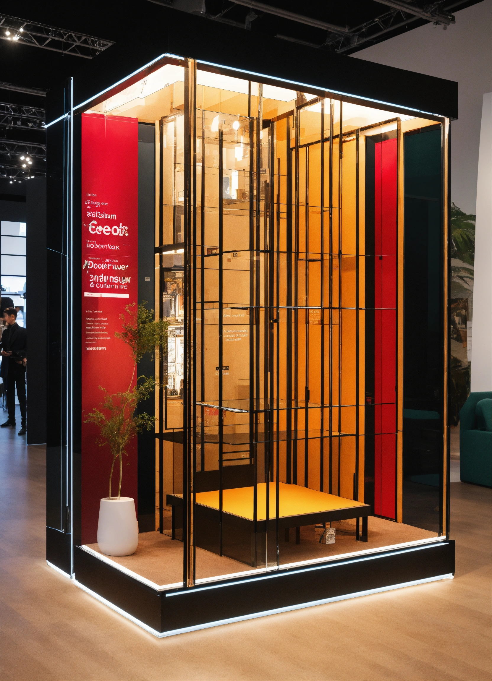 Lexica - Design a an exhibition stand that is 3 meters in depth and 8 ...