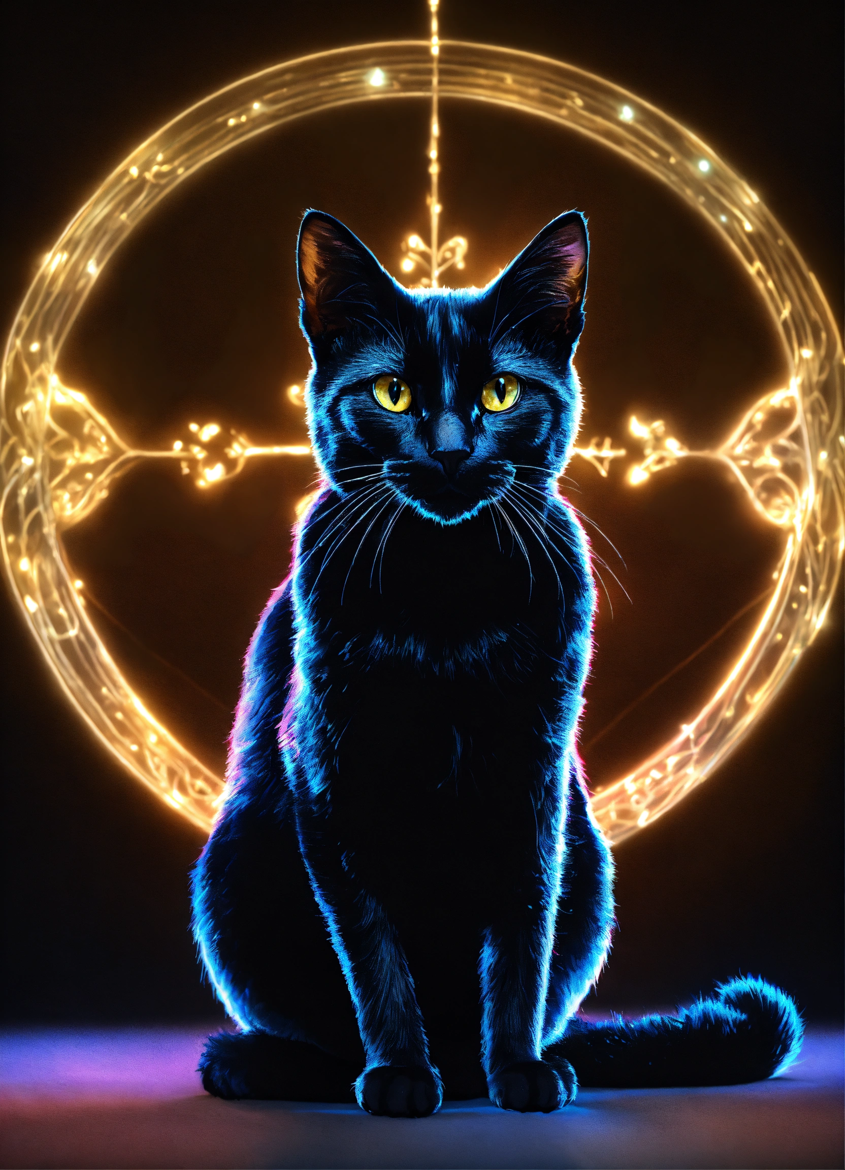 Lexica - Magical black cat sitting, 4k render, hyper-realistic, full ...