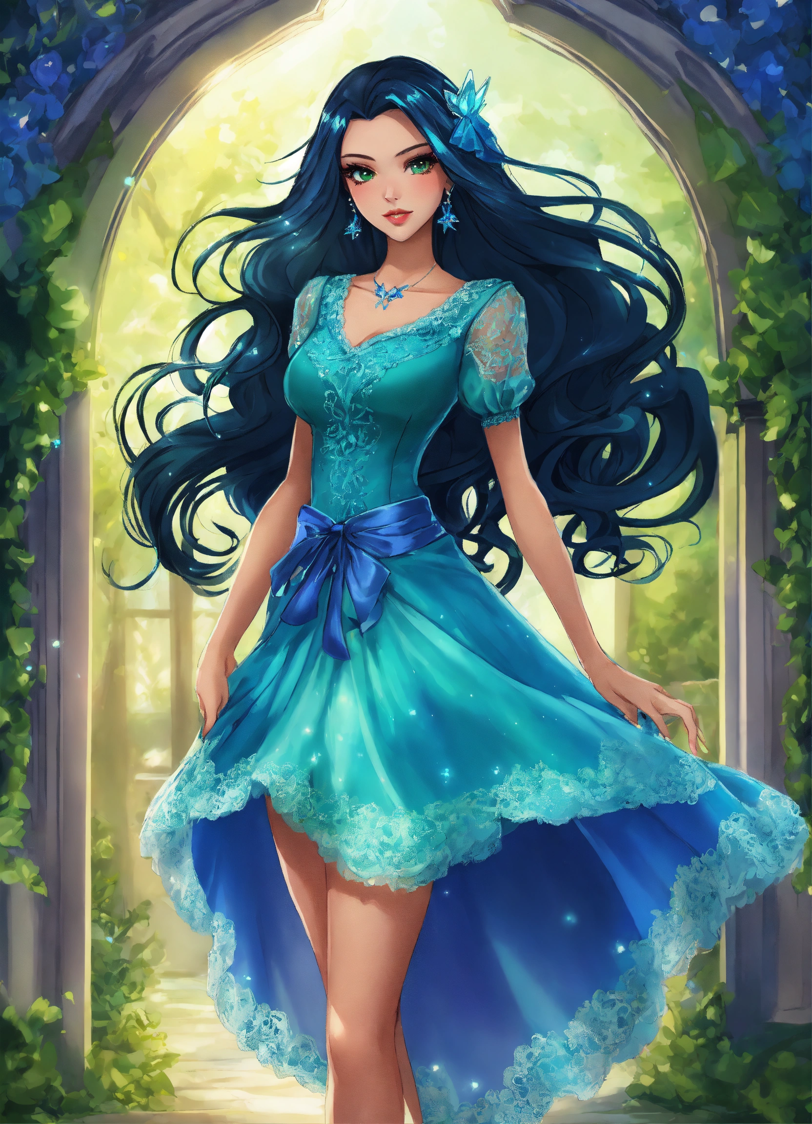 Lexica - Enchantix in Winx style enchantix art girl with long black ...