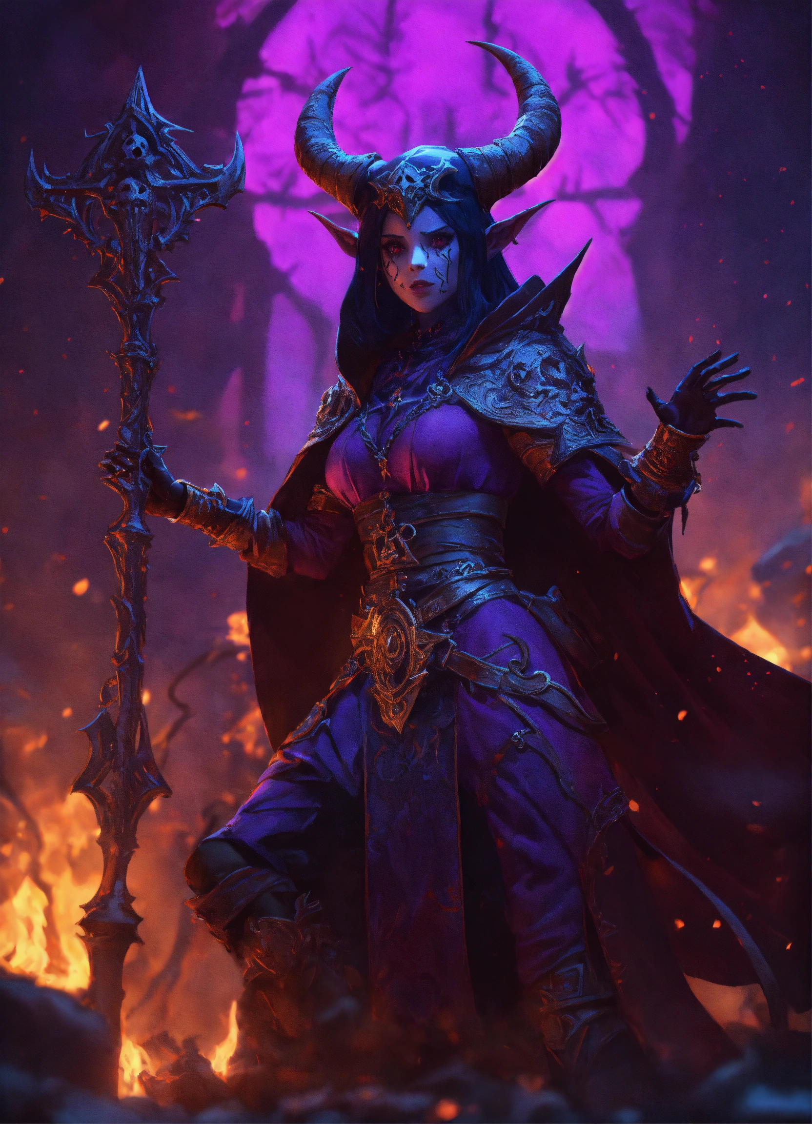 Lexica - Purple skin, Tiefling, Demon Necromancer witch through the ...