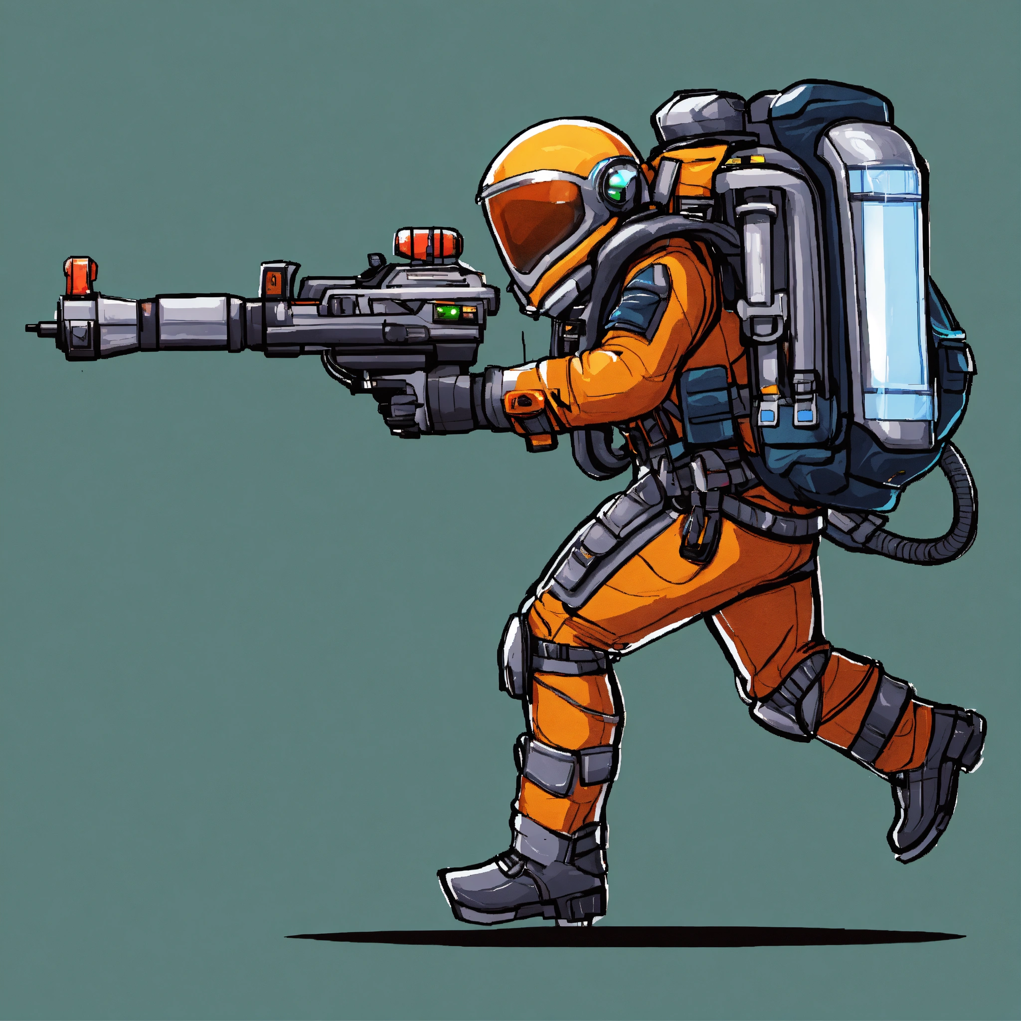 Lexica - 2d jetpack. comic theme, right side view, for a 2d side ...