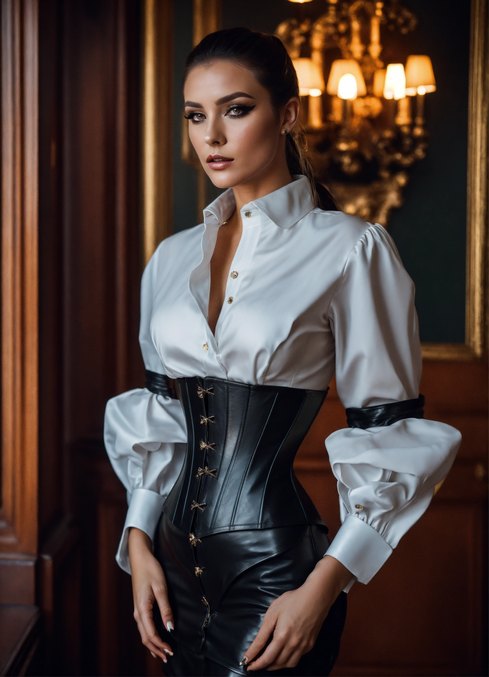 Lexica - Stunning french seductress woman fashion model, brunette ...