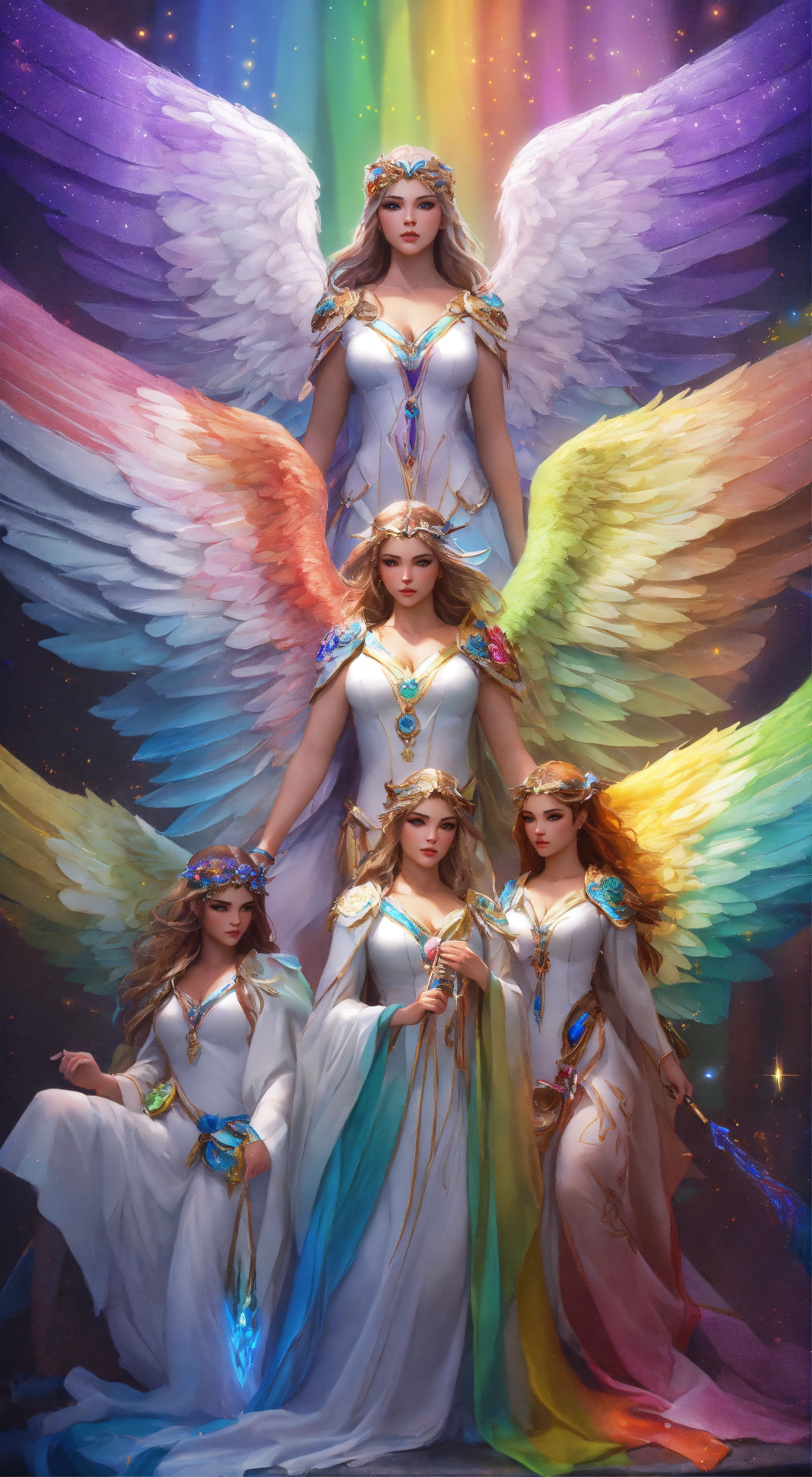 Lexica - Group of 7 Valkyries beautiful and perfect, detailed and ...