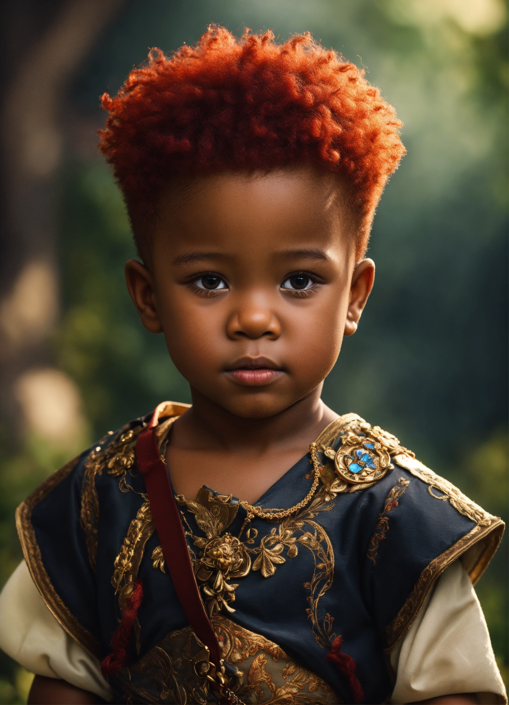 Lexica - Black toddler prince red hair 4k fantasy