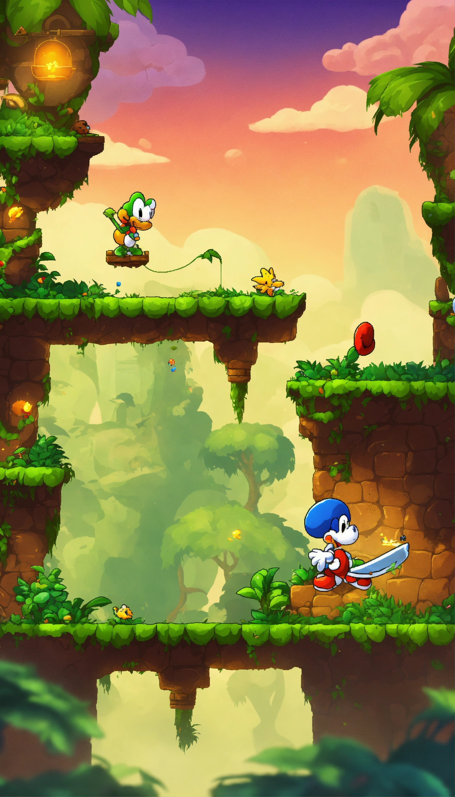 Lexica - Side-scrolling Rayman style platform game featuring Yoshi.