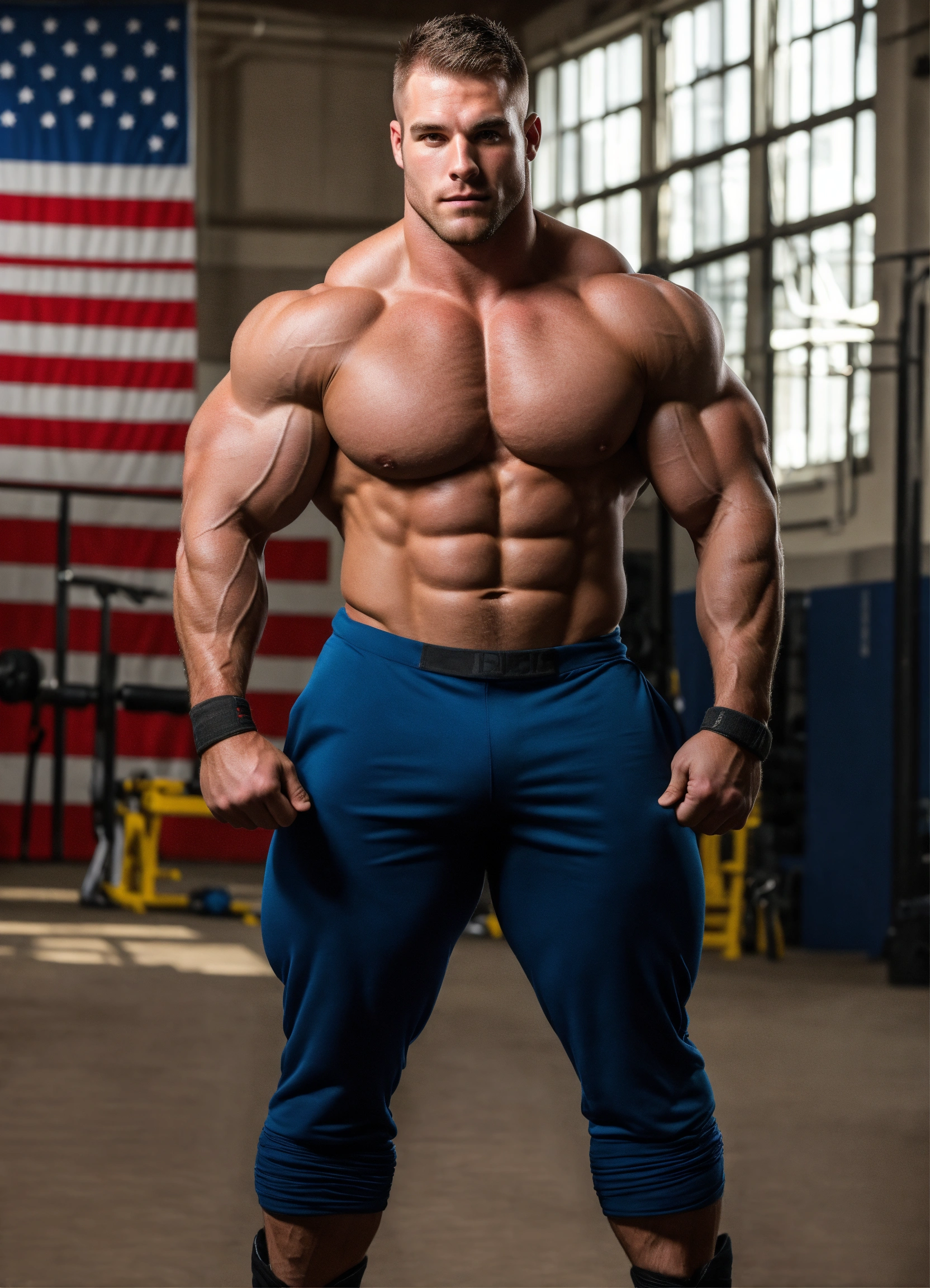 Lexica - 30-year-old American man with big muscles, big bodybuilder ...