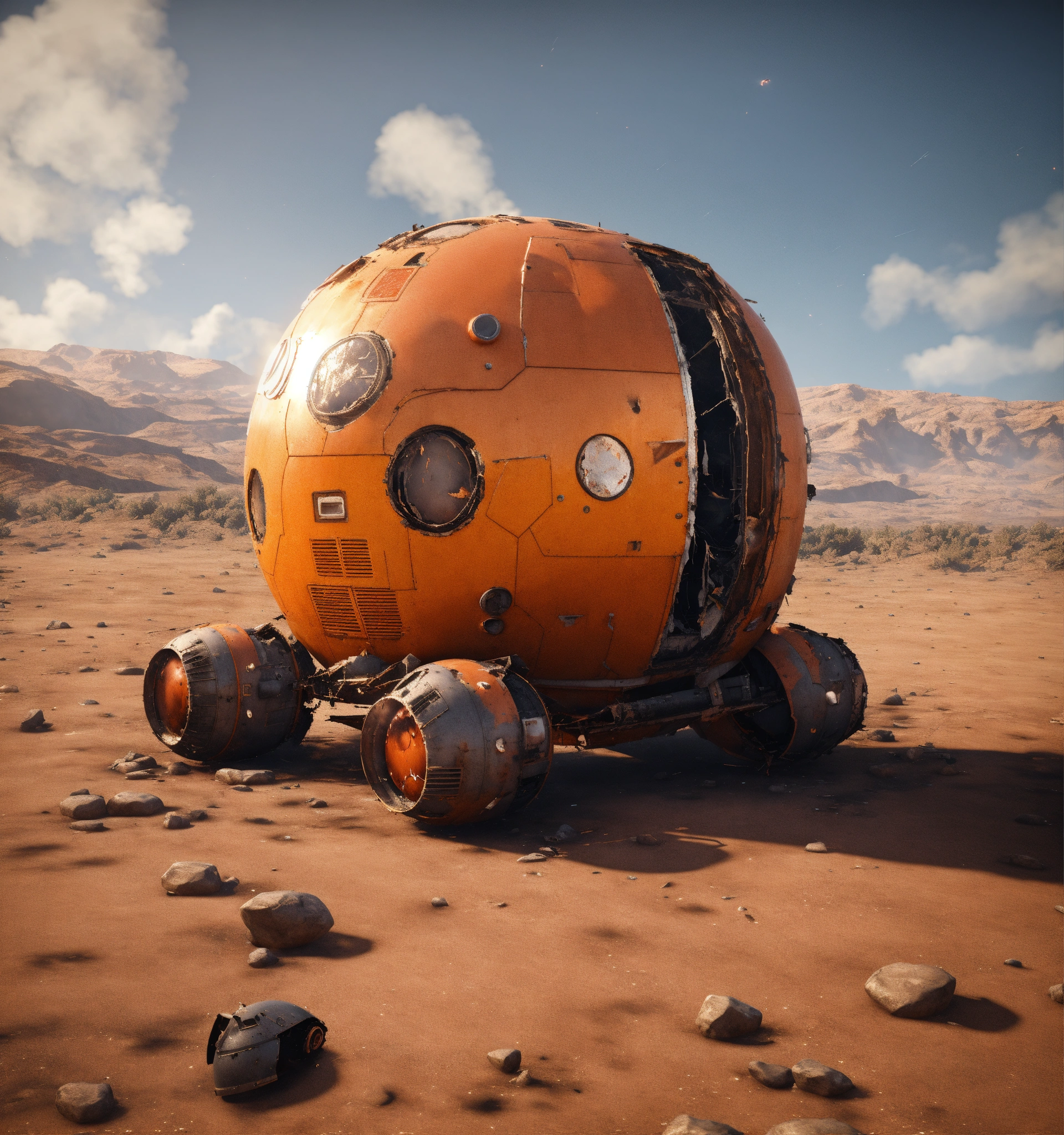 Lexica - A small emergency escape pod crash lands and explodes in a ...