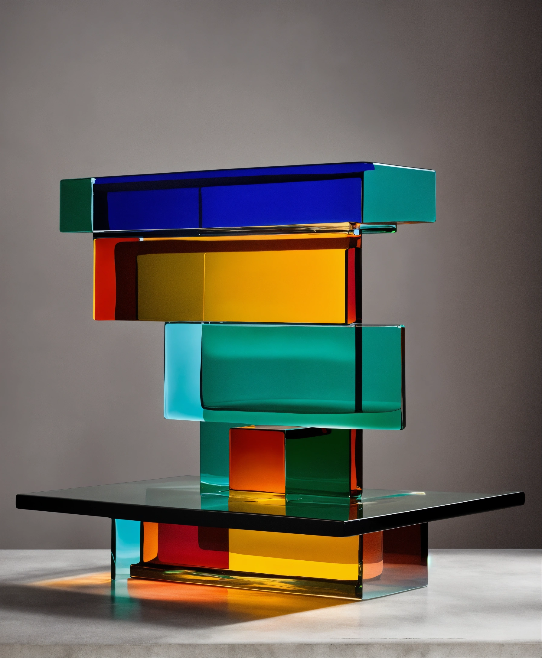 Lexica - Unique glass abstract tabletop sculpture